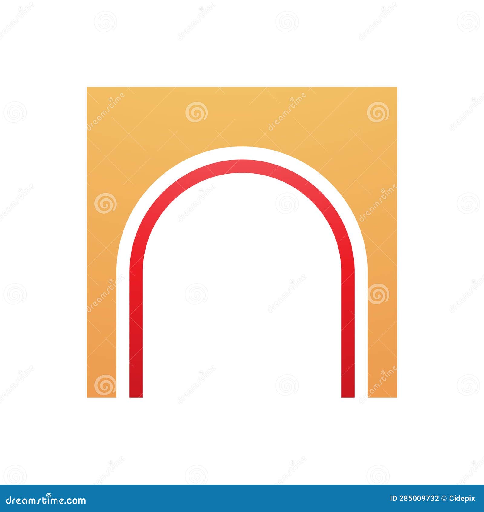Orange and Red Arch Shaped Letter N Icon Stock Vector - Illustration of ...