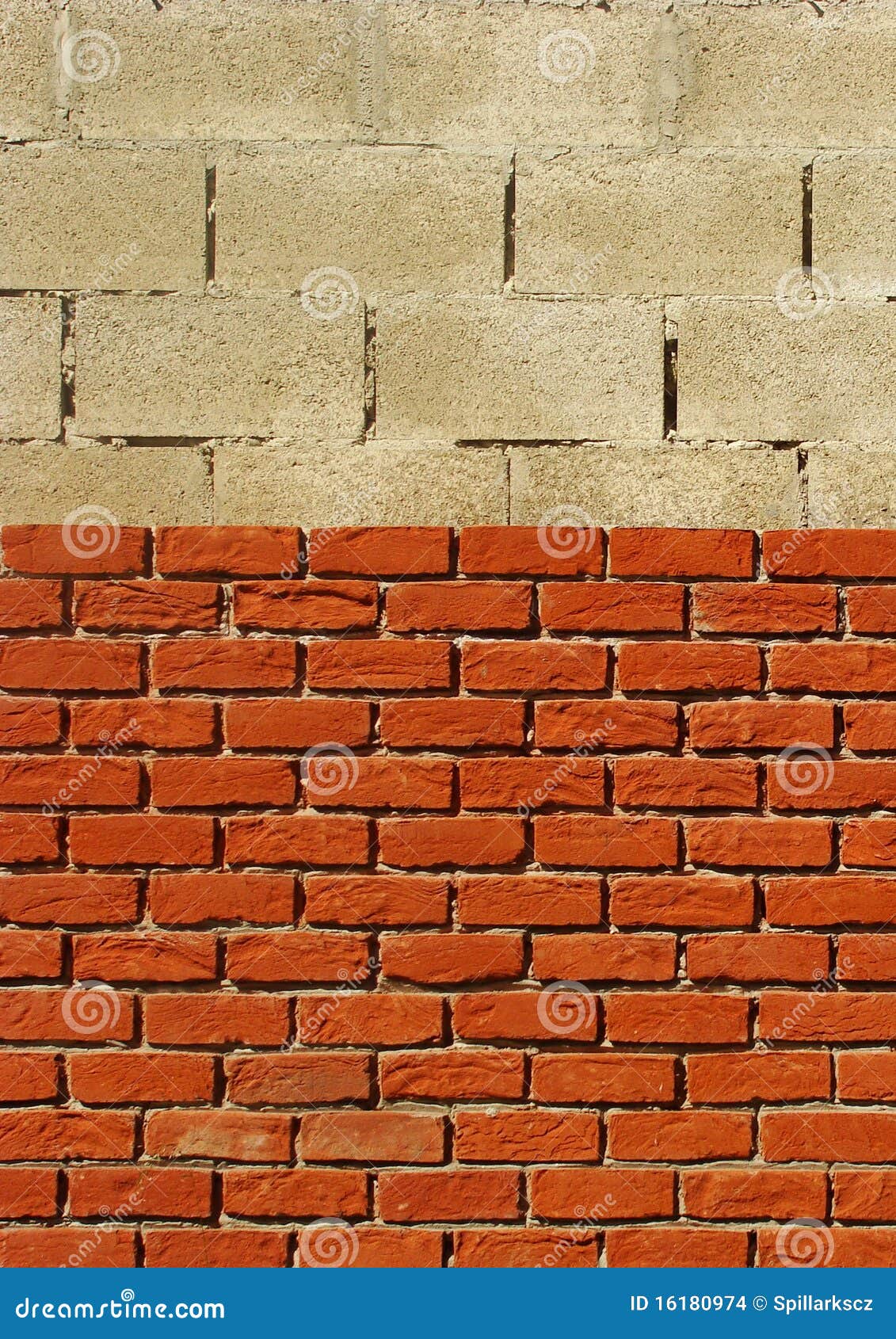 Orange Red Brick Wall Under Construction Stock Photo - Image of ...