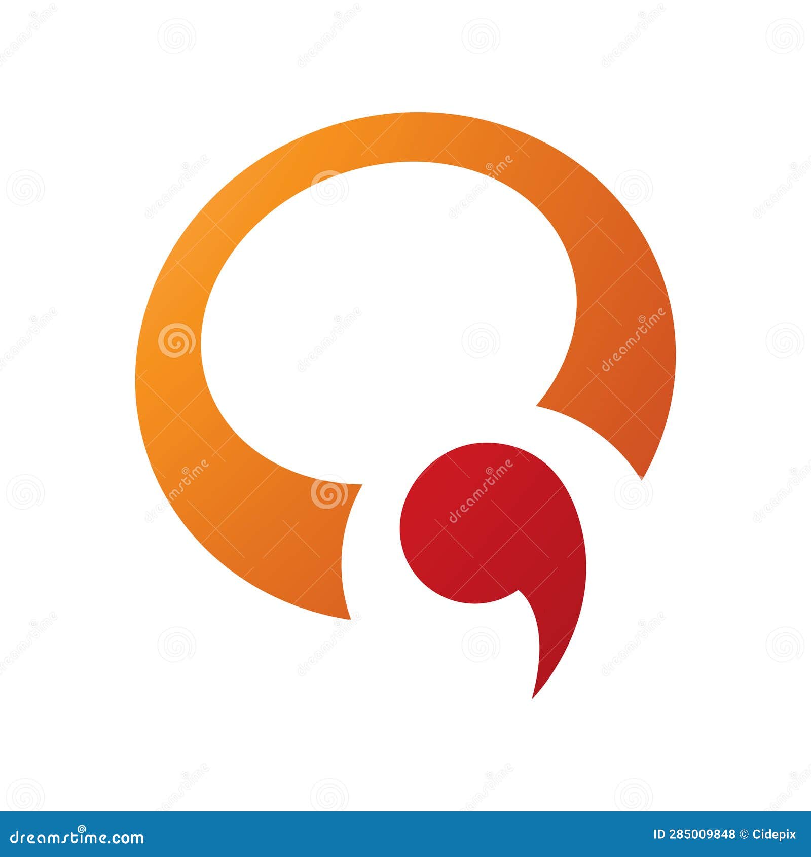 Orange and Red Comma Shaped Letter Q Icon Stock Vector - Illustration ...