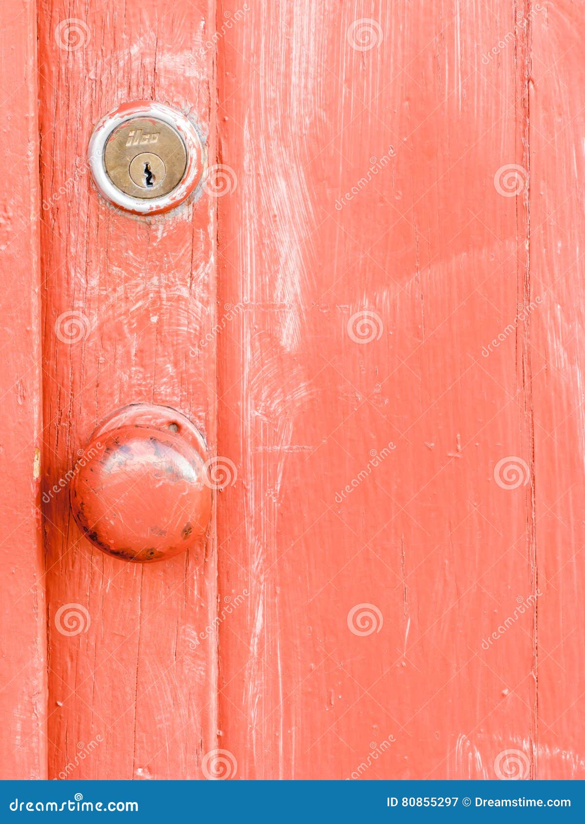 Orange Red Door with Lock stock image. Image of lock - 80855297