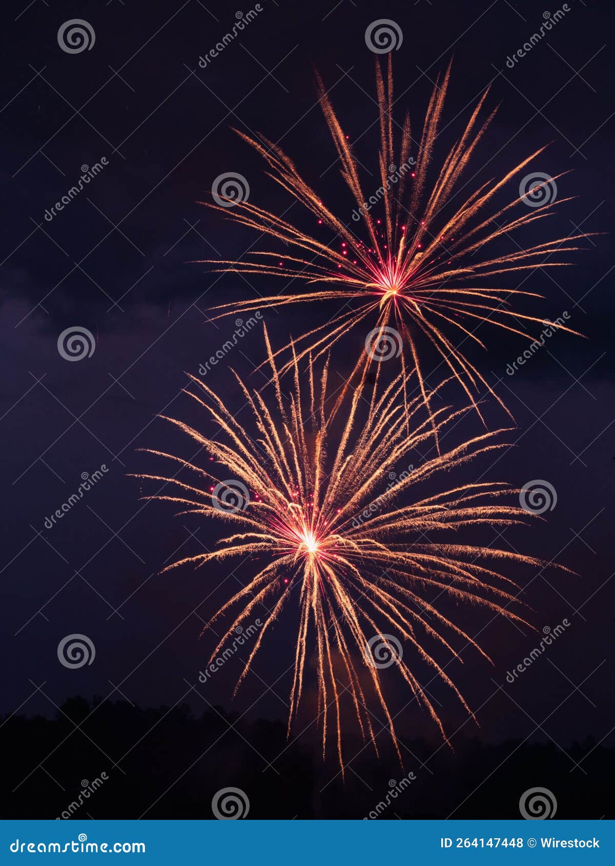 Orange Red Fireworks stock photo. Image of ship, luxury - 264147448