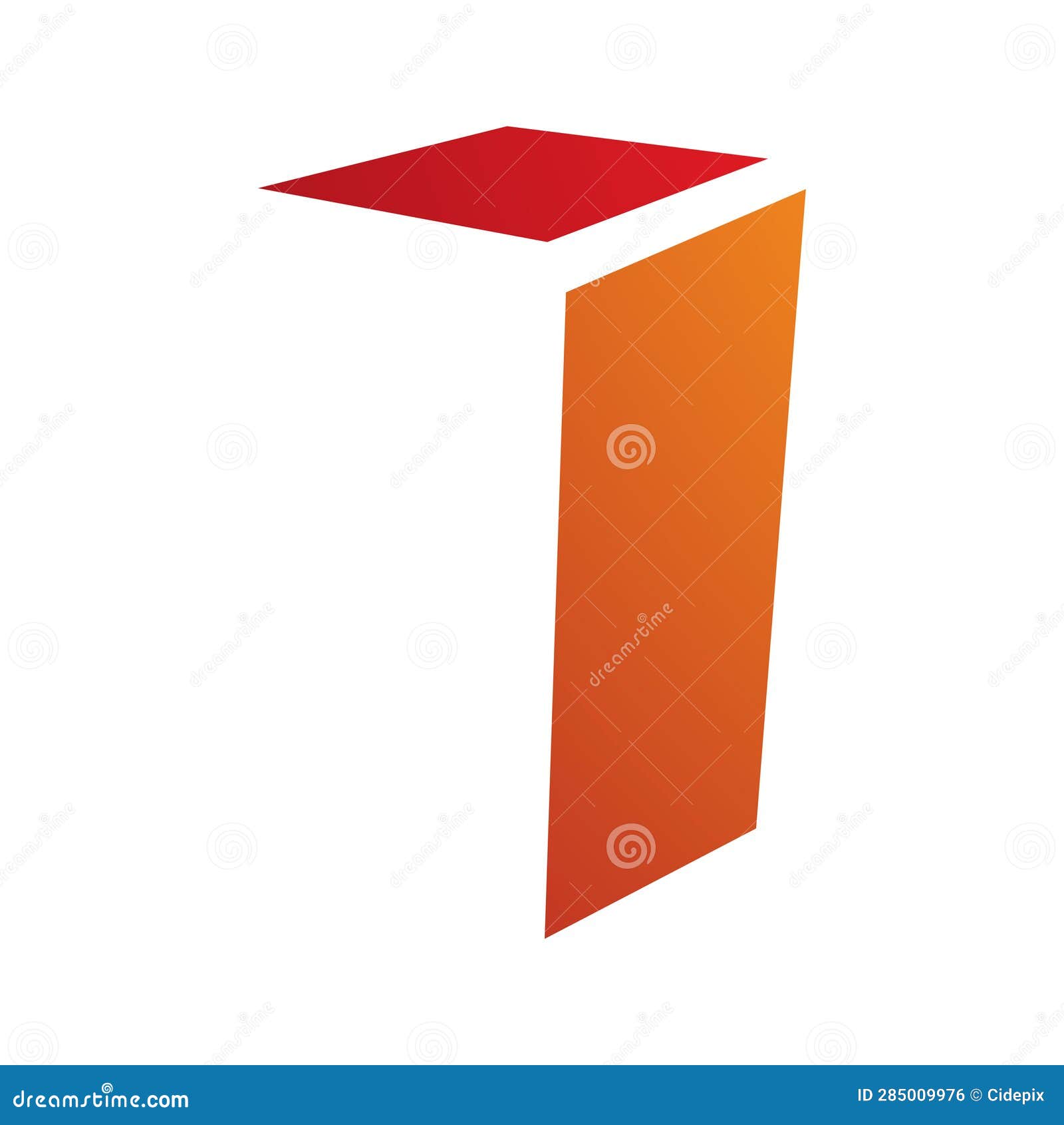 Orange and Red Folded Letter I Icon Stock Vector - Illustration of logo ...