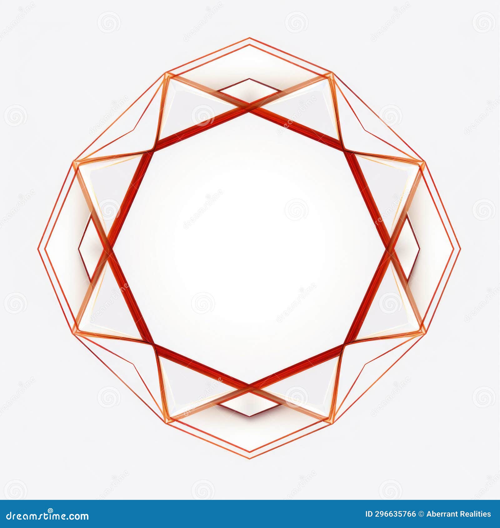 An Orange and Red Geometric Shape on a White Background Stock ...