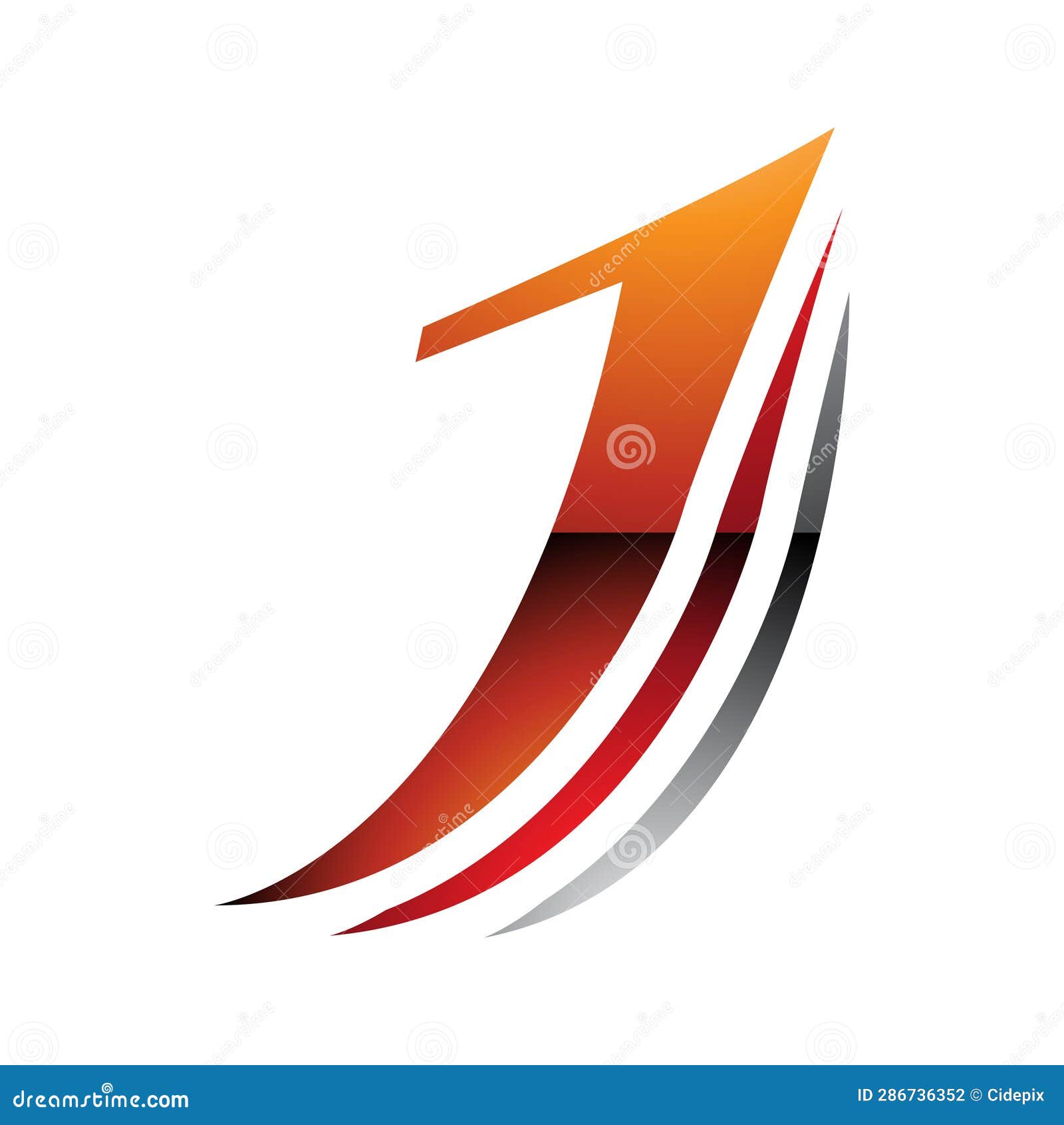 Orange and Red Glossy Layered Letter J Icon Stock Vector - Illustration ...