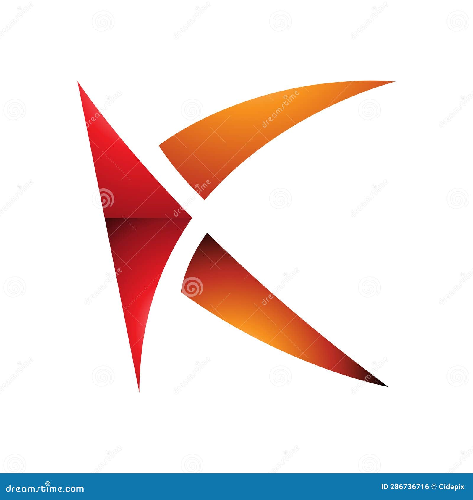 Orange and Red Glossy Spiky Letter K Icon Stock Vector - Illustration ...