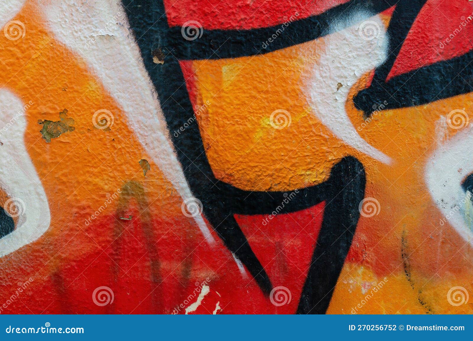 Orange and Red Graffiti Element with Black and White Accents Stock ...
