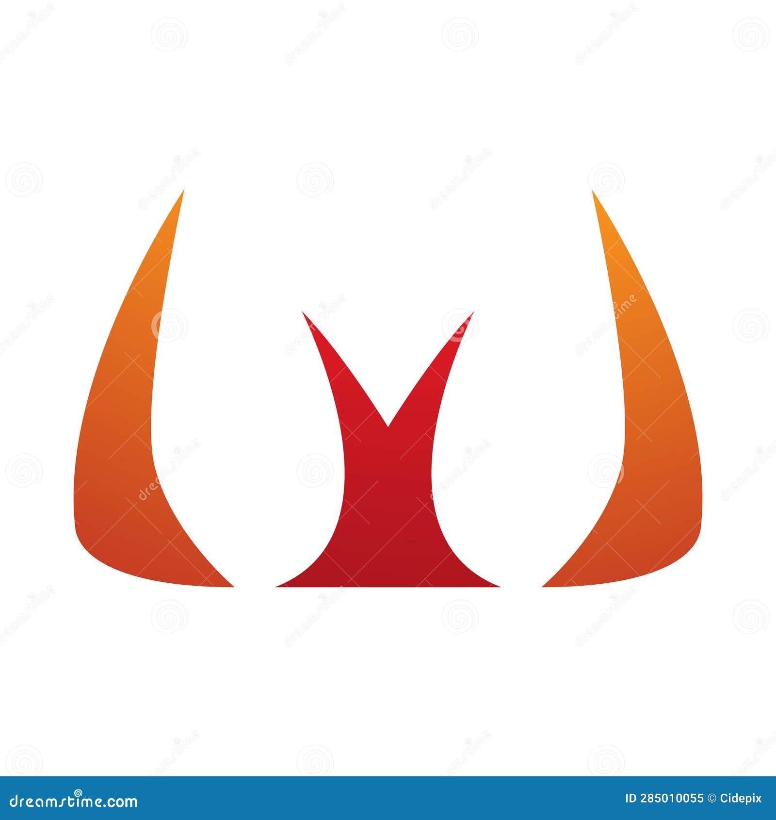Orange and Red Horn Shaped Letter W Icon Stock Vector - Illustration of ...