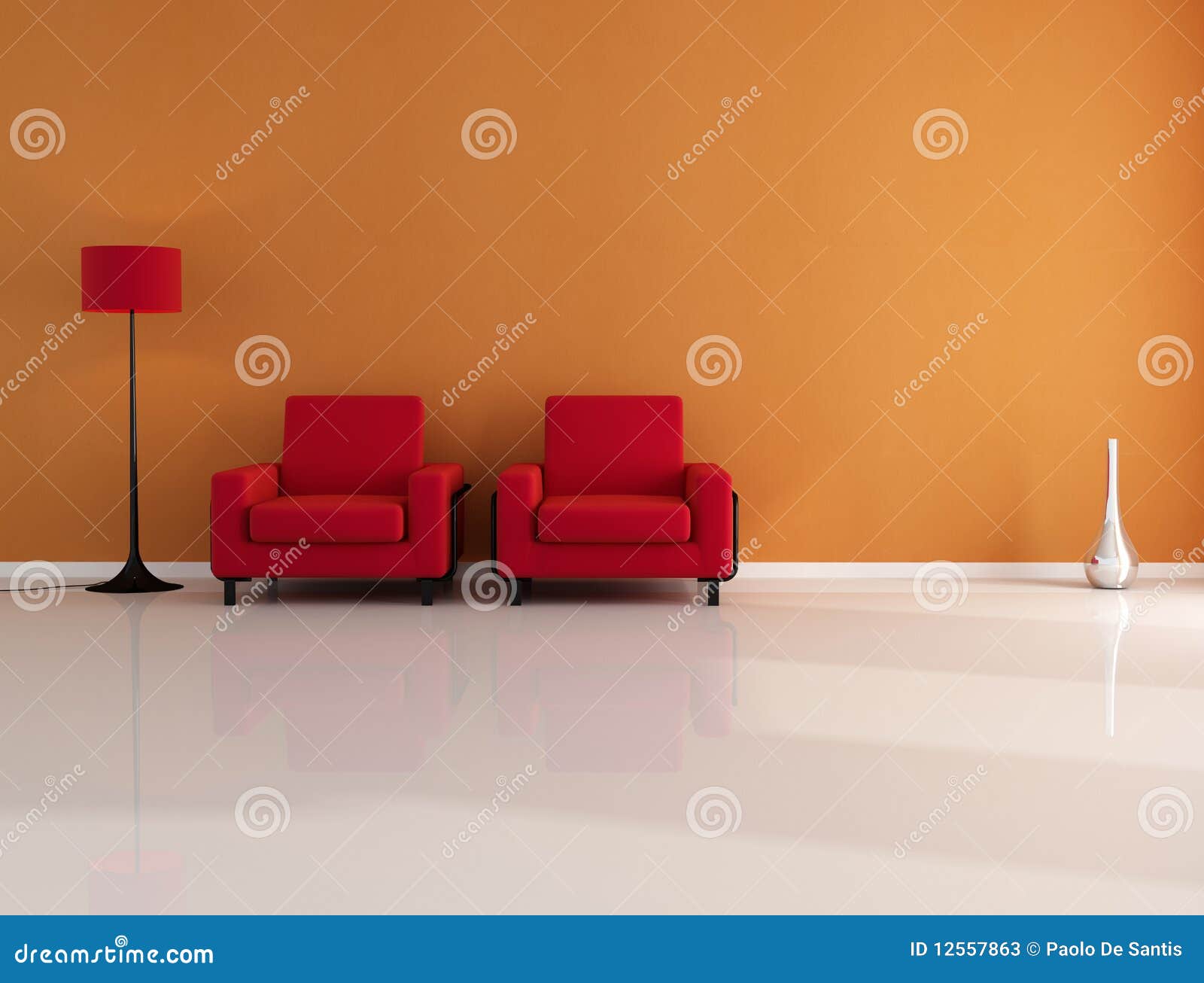 Orange and red interior stock illustration. Illustration of vase - 12557863
