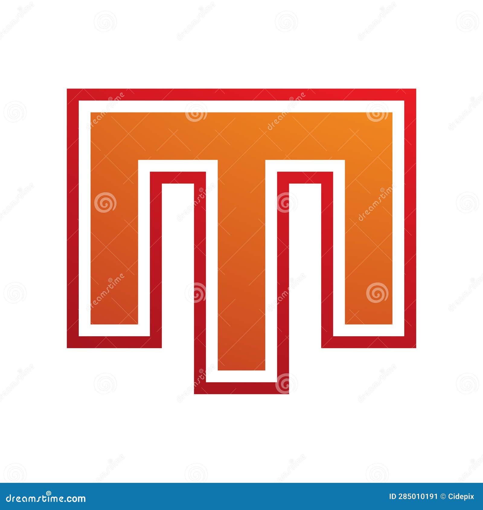 Orange and Red Letter M Icon with an Outer Stripe Stock Vector ...