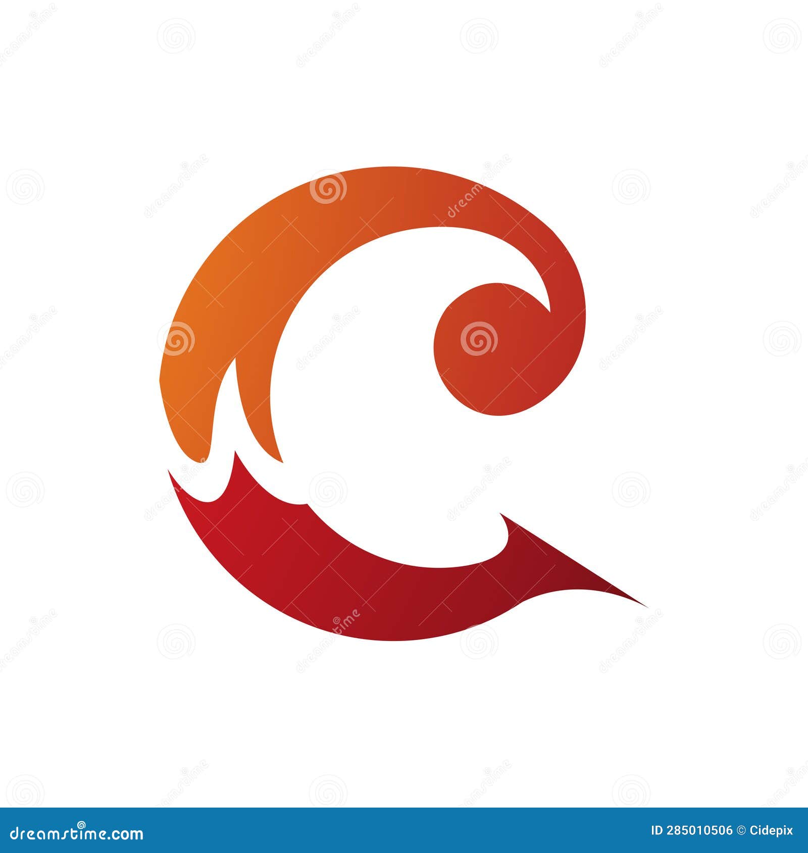 Orange and Red Round Curly Letter C Icon Stock Vector - Illustration of ...