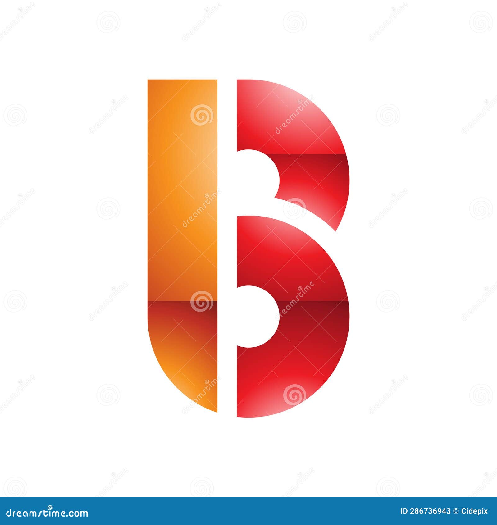 Orange and Red Round Glossy Disk Shaped Letter B Icon Stock Vector ...