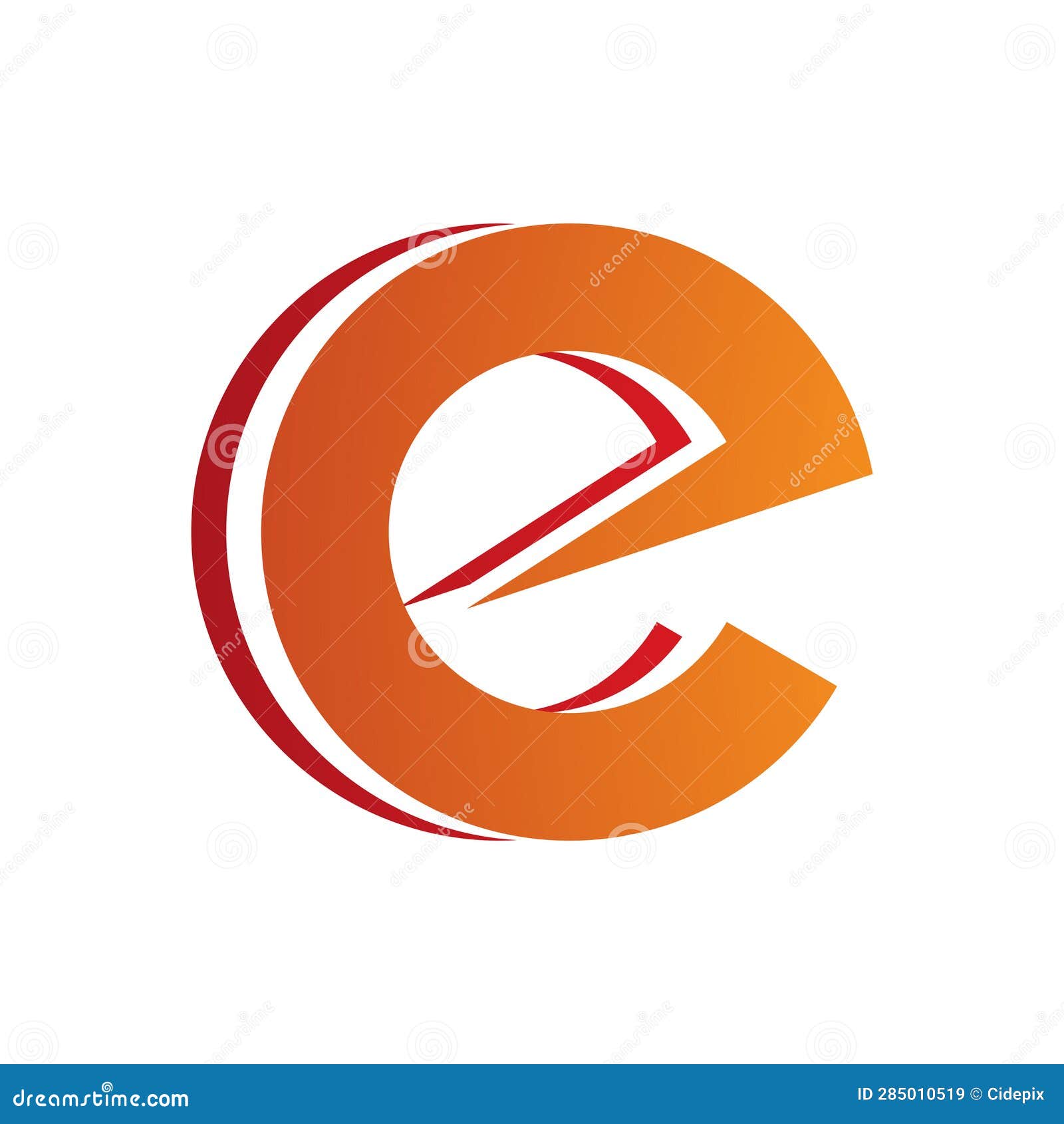 Orange and Red Round Layered Lowercase Letter E Icon Stock Vector ...