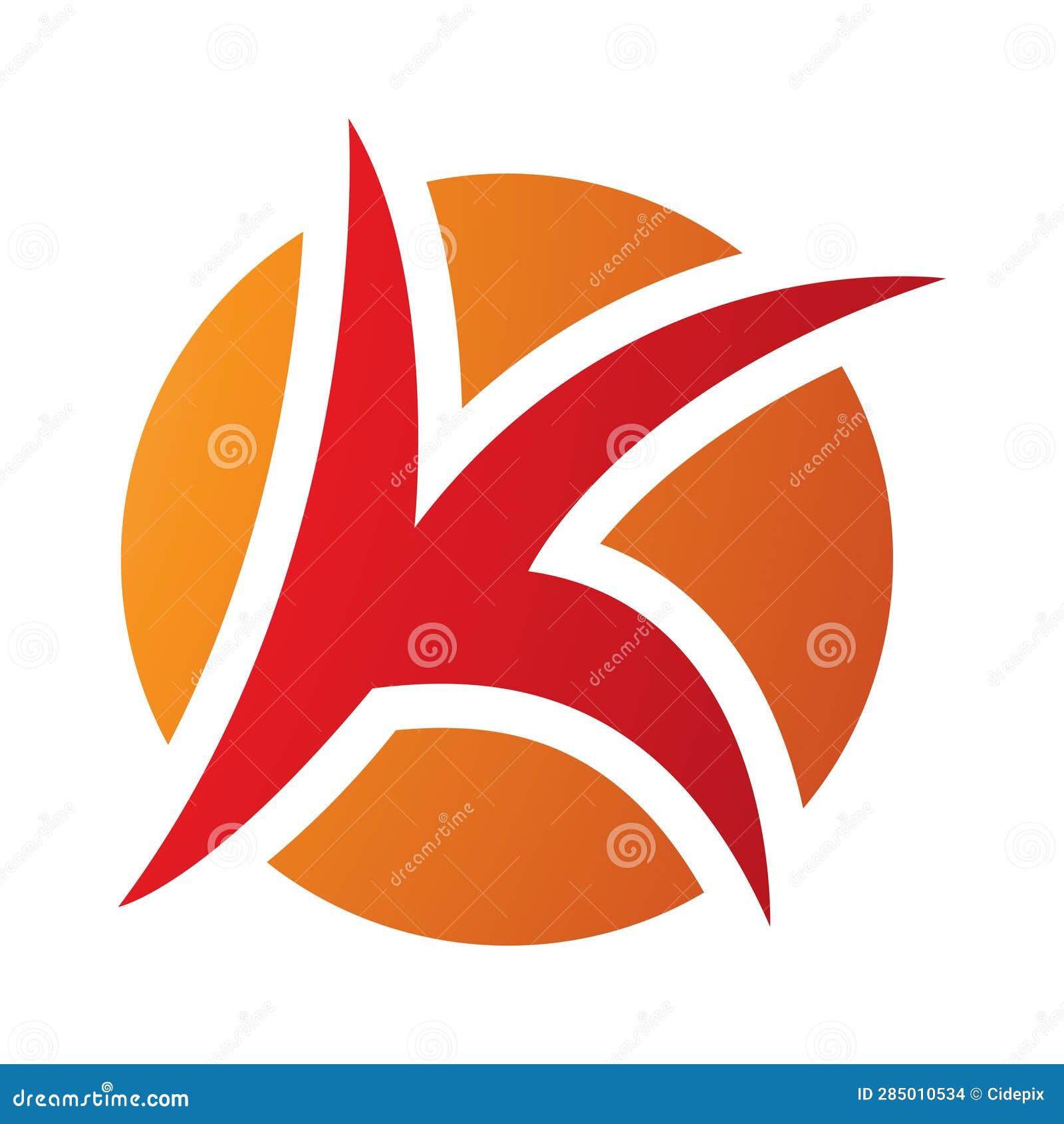 Orange and Red Round Pointy Letter K Icon Stock Vector - Illustration ...