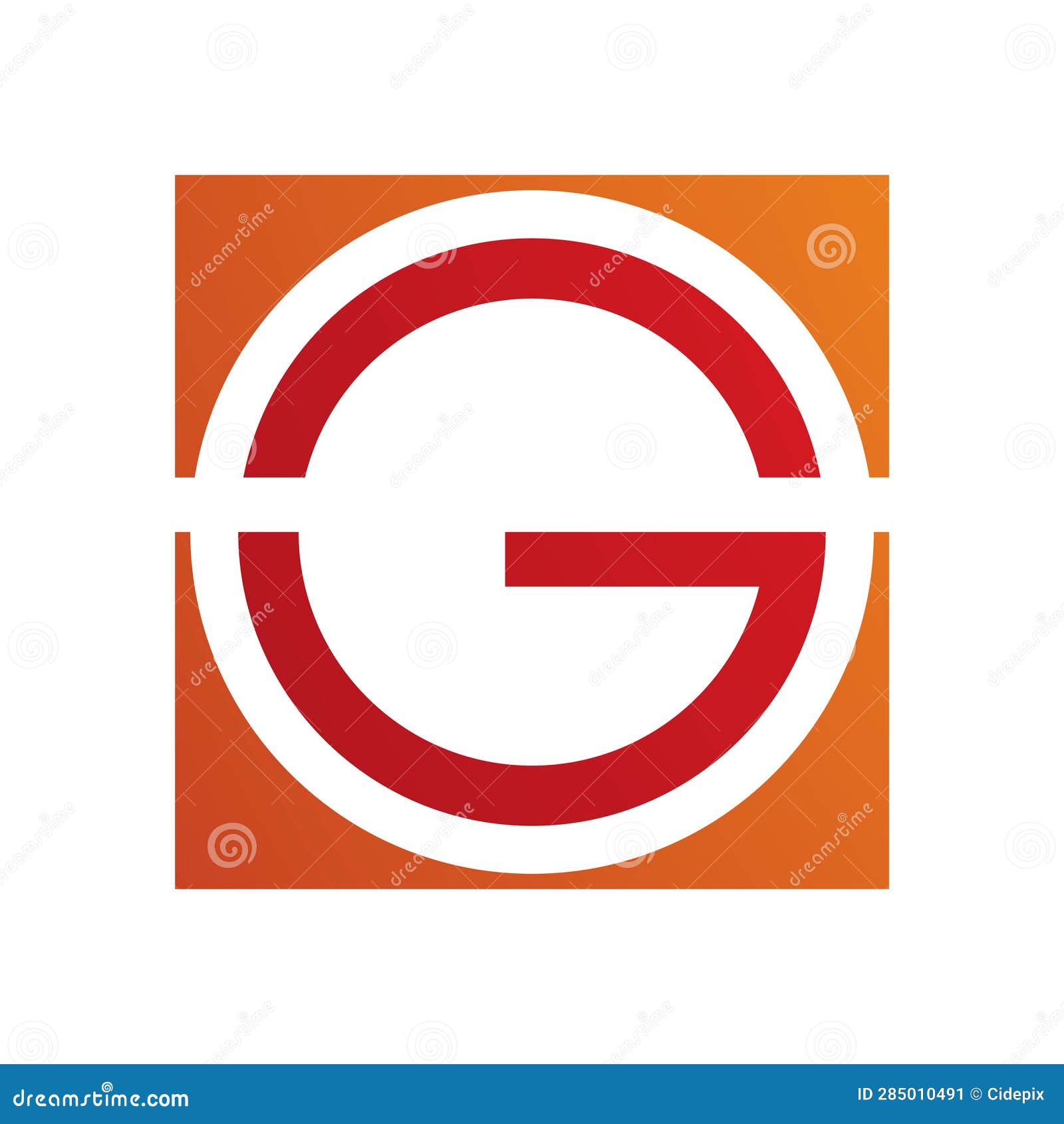 Orange and Red Round and Square Letter G Icon Stock Vector ...
