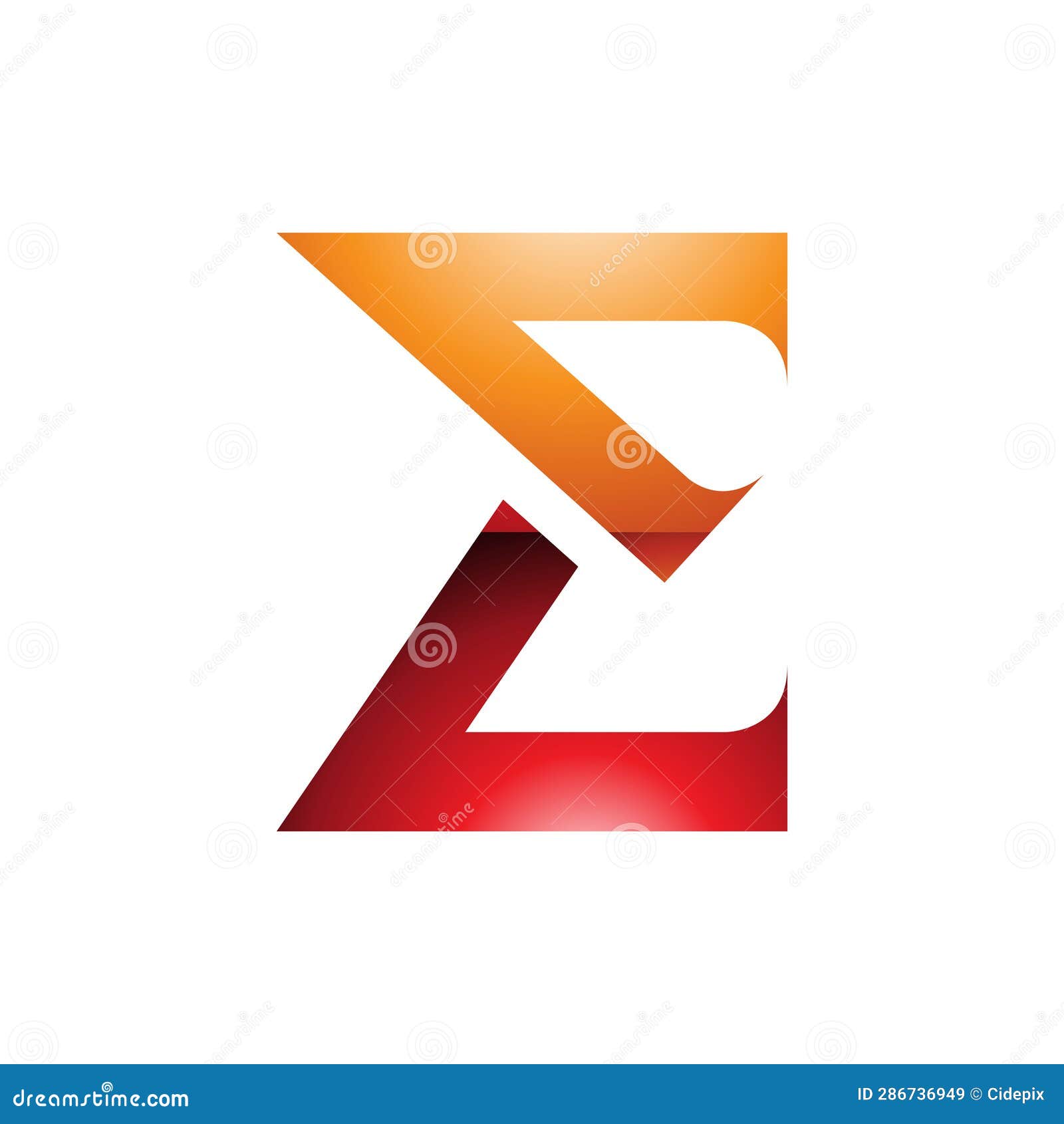 Orange and Red Sharp Glossy Elegant Letter E Icon Stock Vector ...