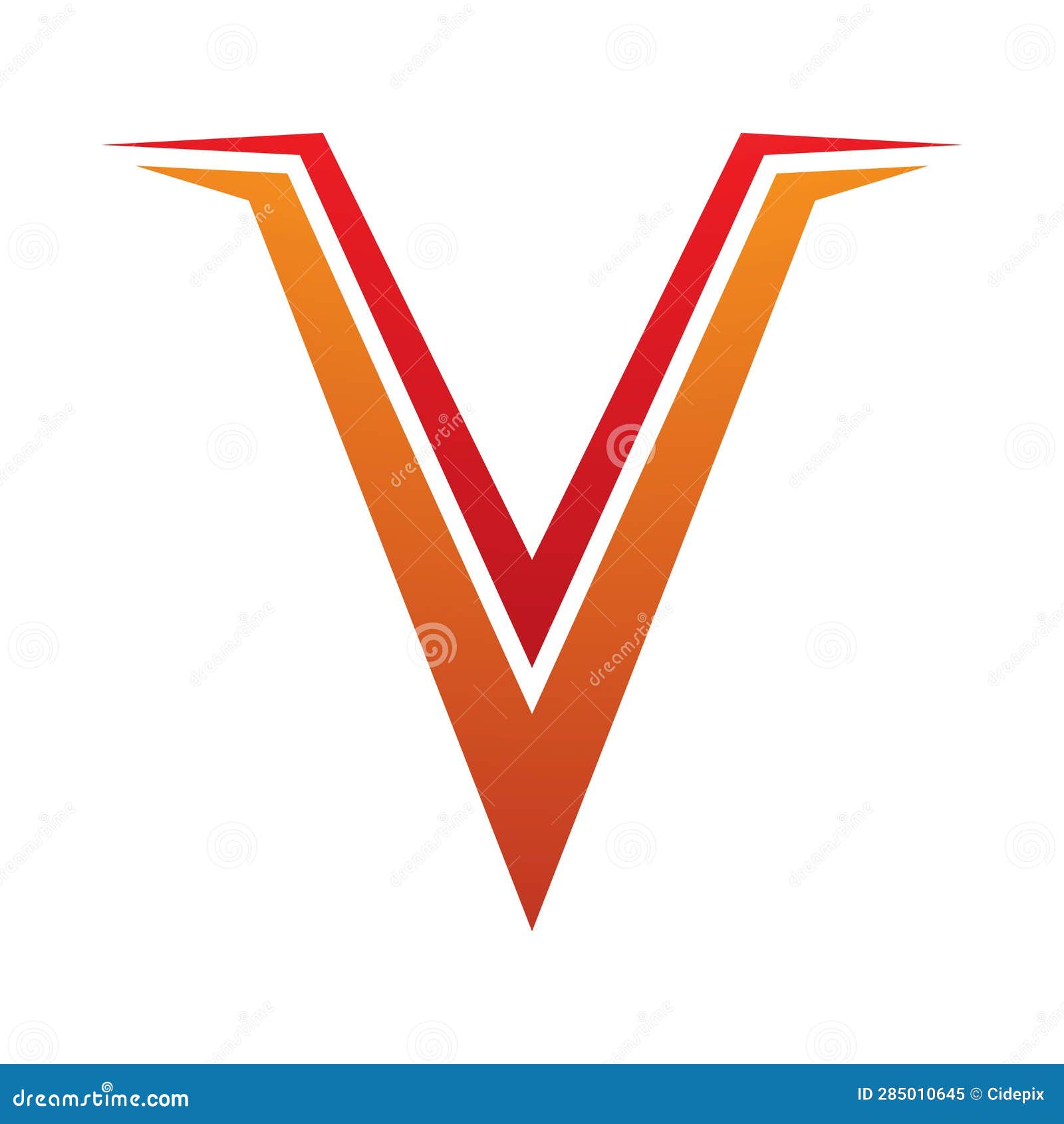Orange and Red Spiky Shaped Letter V Icon Stock Vector - Illustration ...