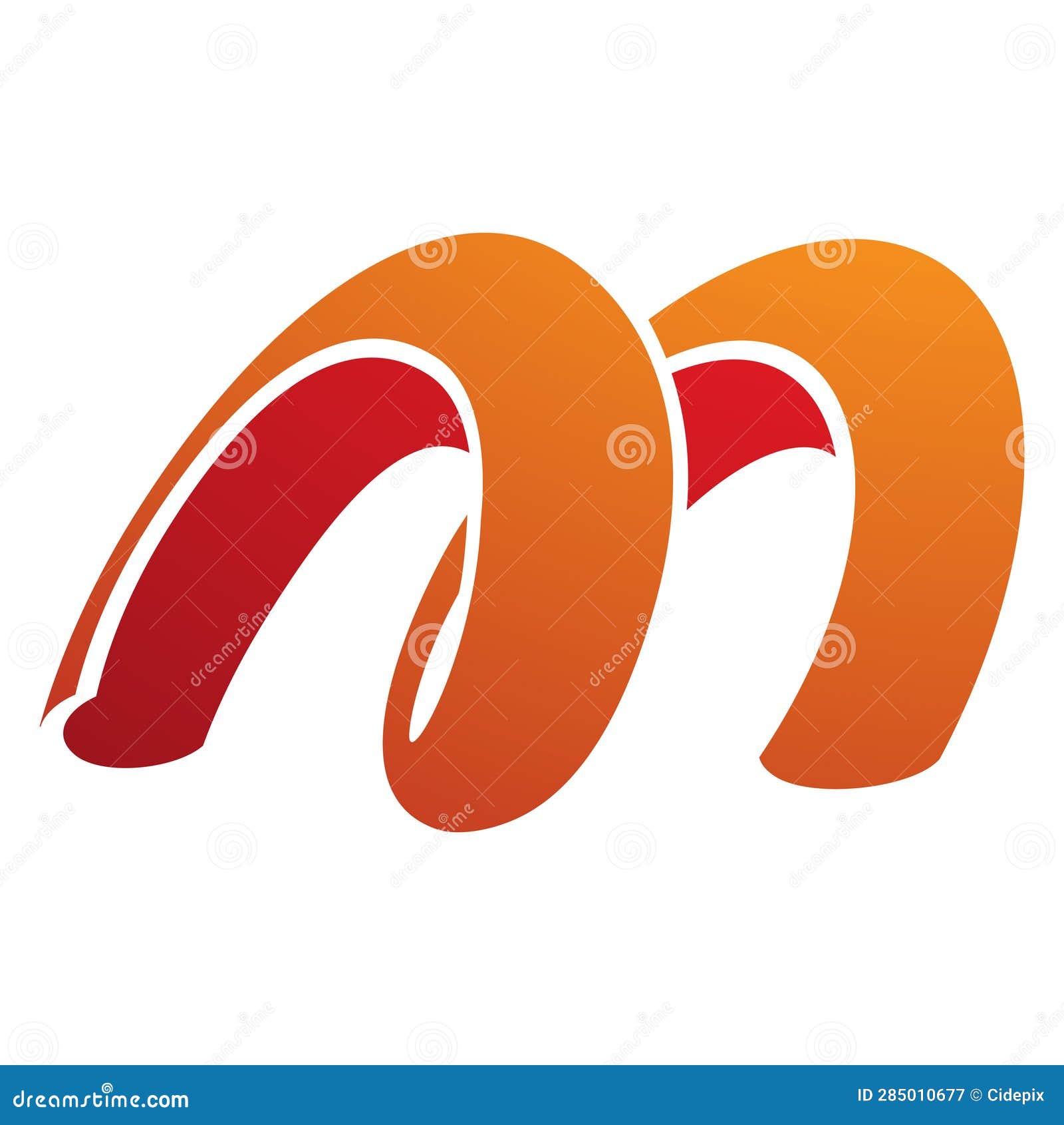Orange and Red Spring Shaped Letter M Icon Stock Vector - Illustration ...