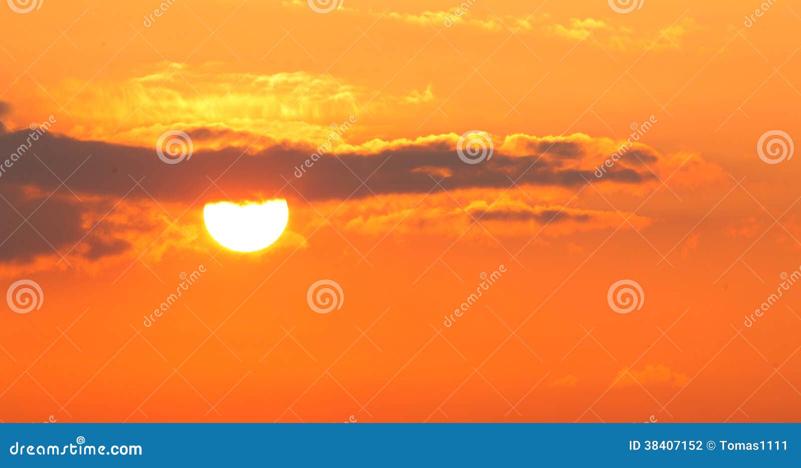 Orange - Red Sunset, Sun with Sky Stock Photo - Image of cloudy ...