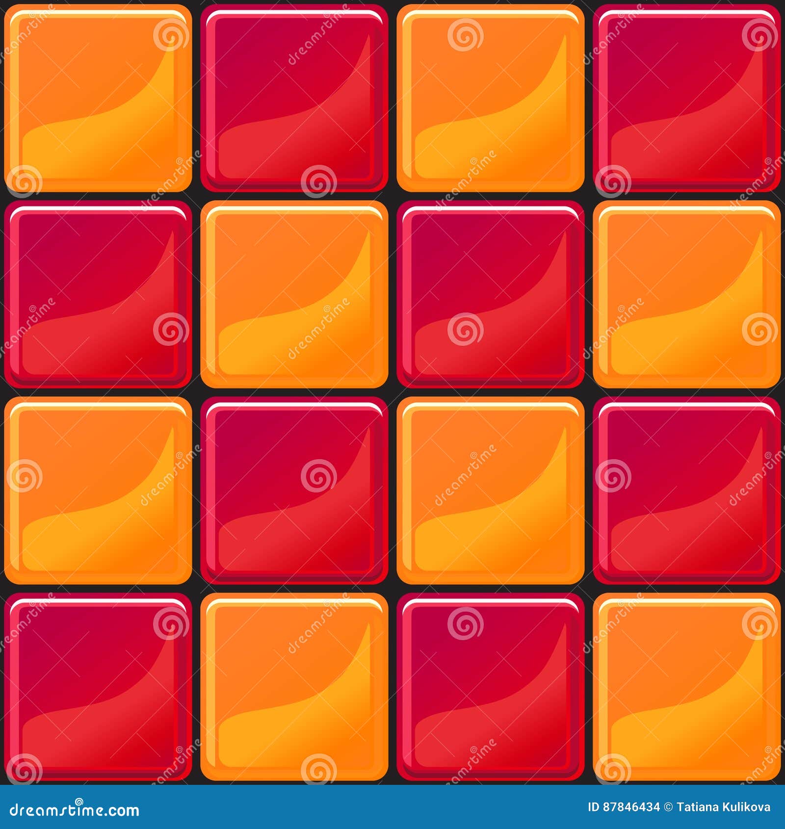 Orange and Red Tiles Texture Seamless Illustration Stock Vector ...