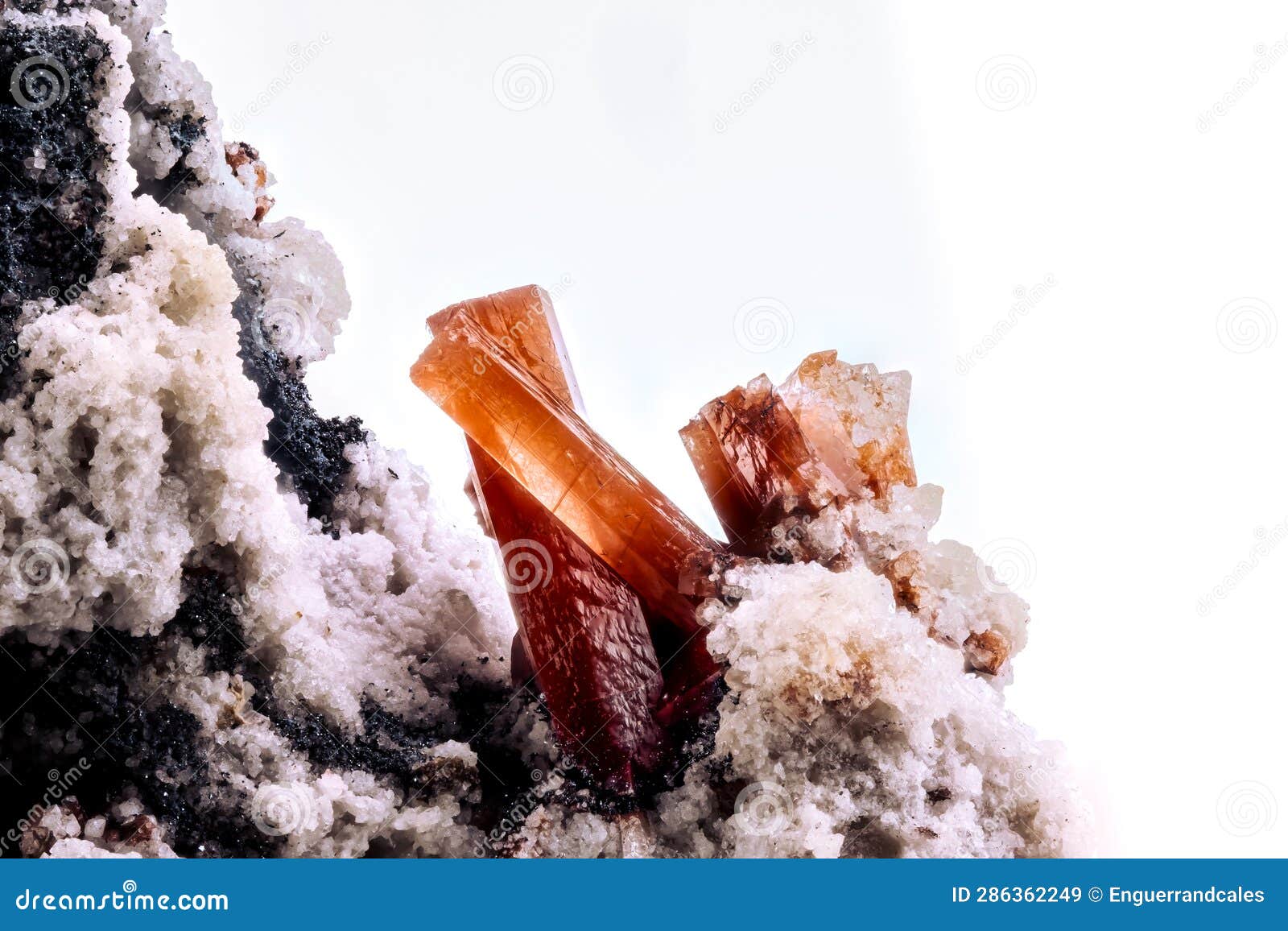 Orange Red Topaz Crystal on White Background Stock Image - Image of ...