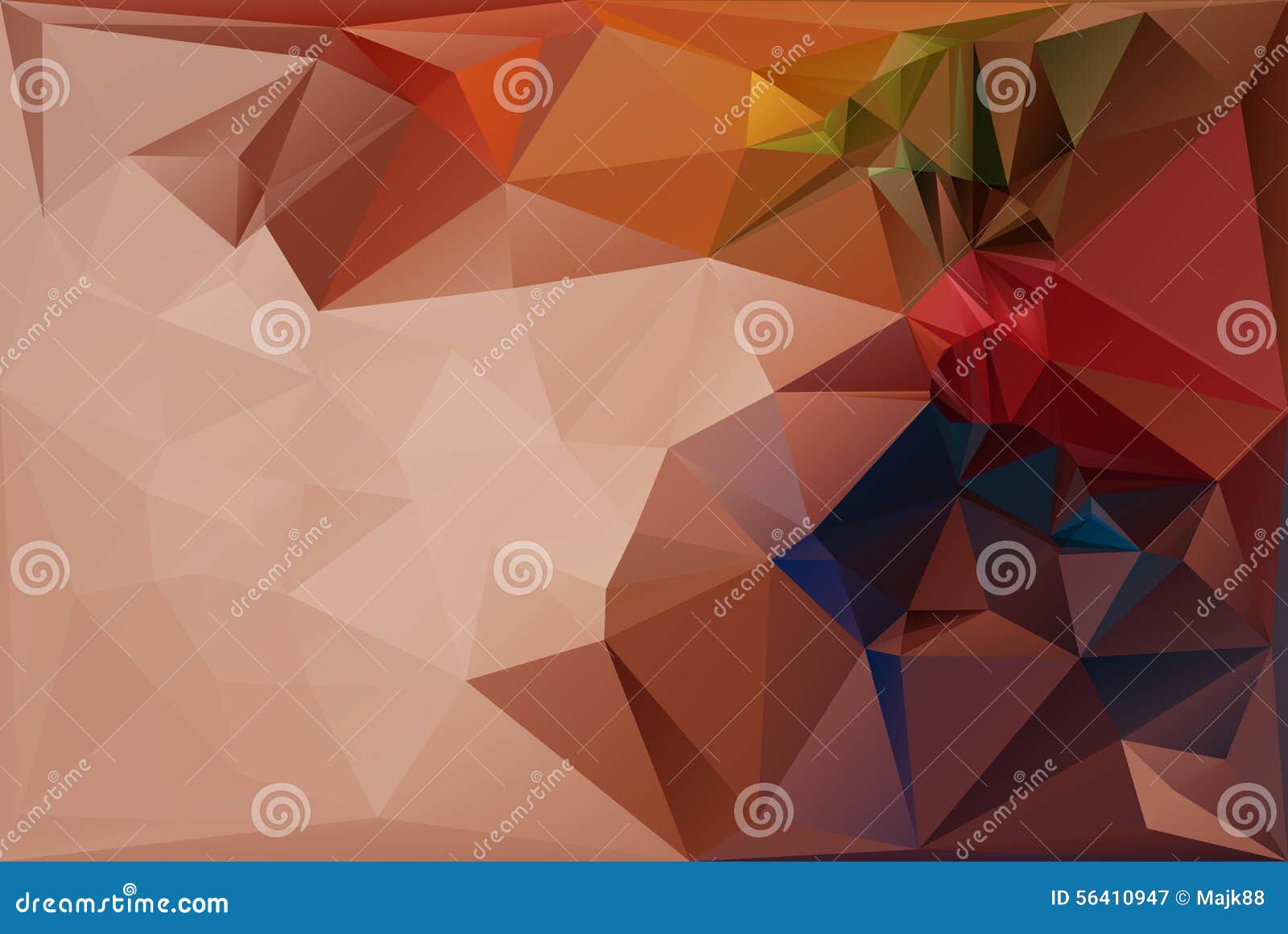 Orange and Red Triangle Polygon Background Stock Illustration ...