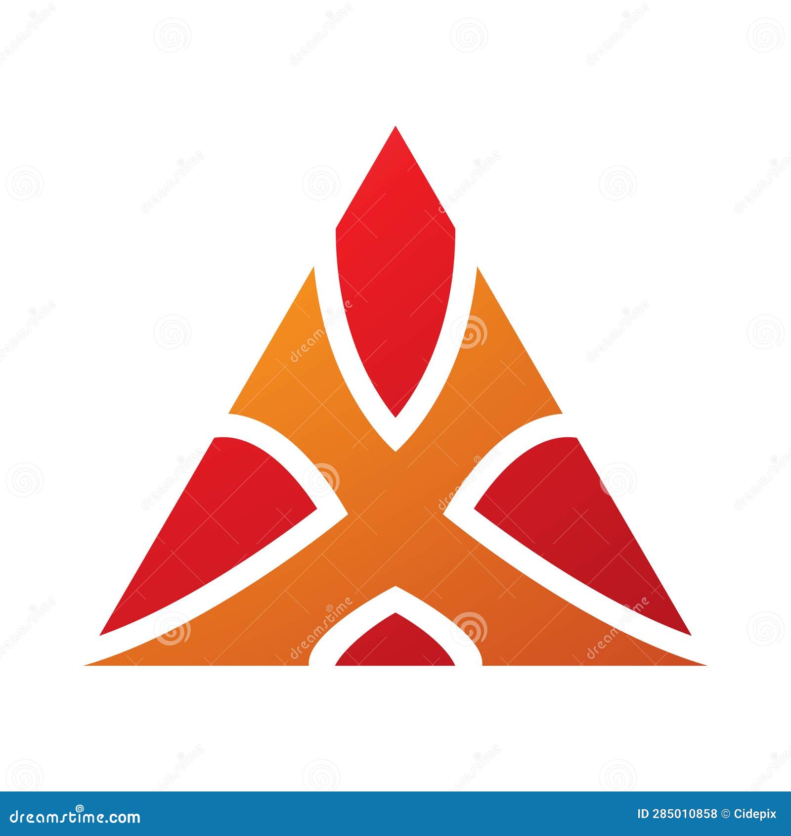 Orange and Red Triangle Shaped Letter X Icon Stock Vector ...