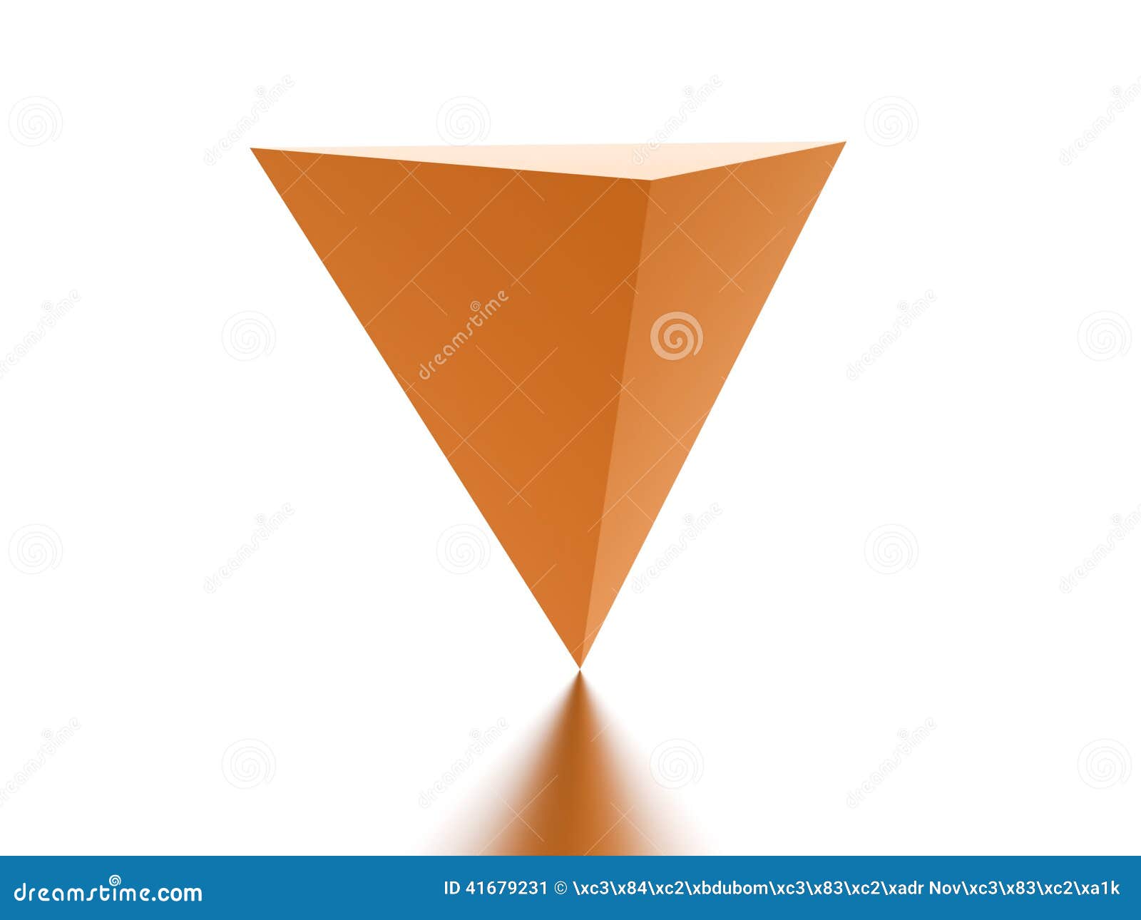 Orange Reflection Pyramid Rendered Stock Illustration - Illustration of ...