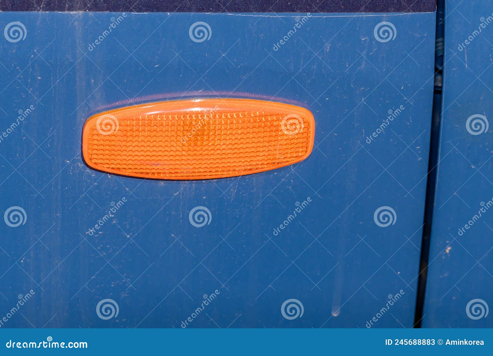 Orange Reflector on Side of Vehicle Stock Image - Image of auto, orange ...