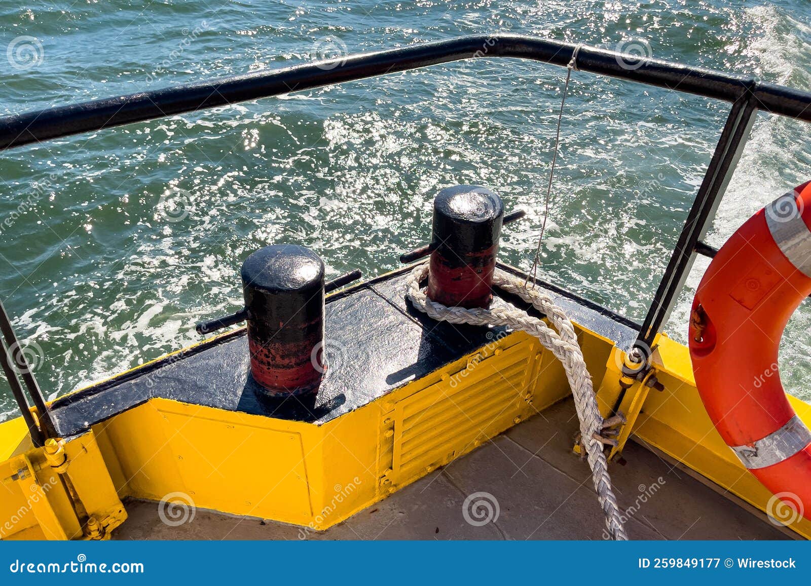 Orange Rescue Ring on a Ferry Boat in Lisbon Editorial Photography ...