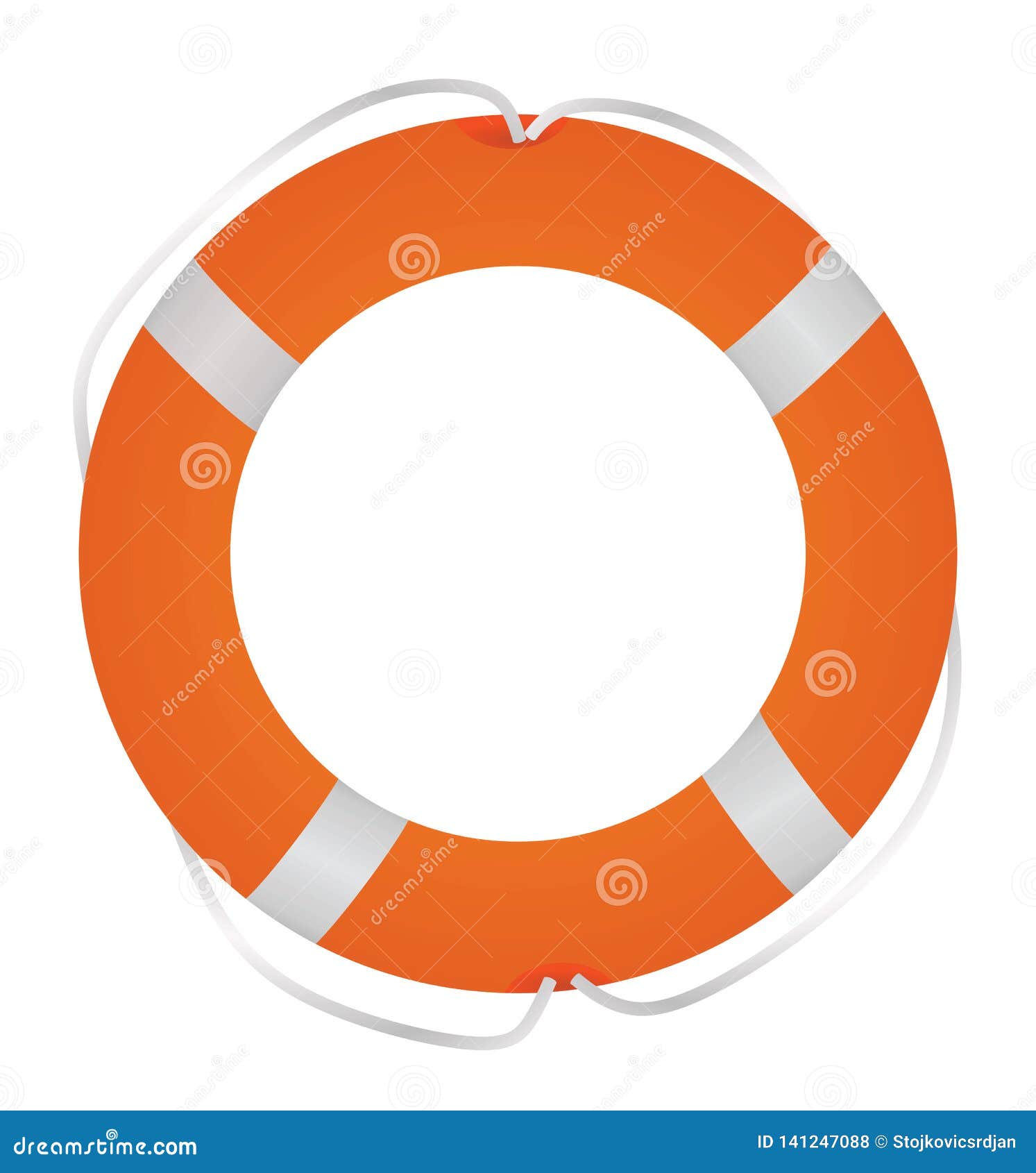 Orange rescue ring stock vector. Illustration of buoy - 141247088