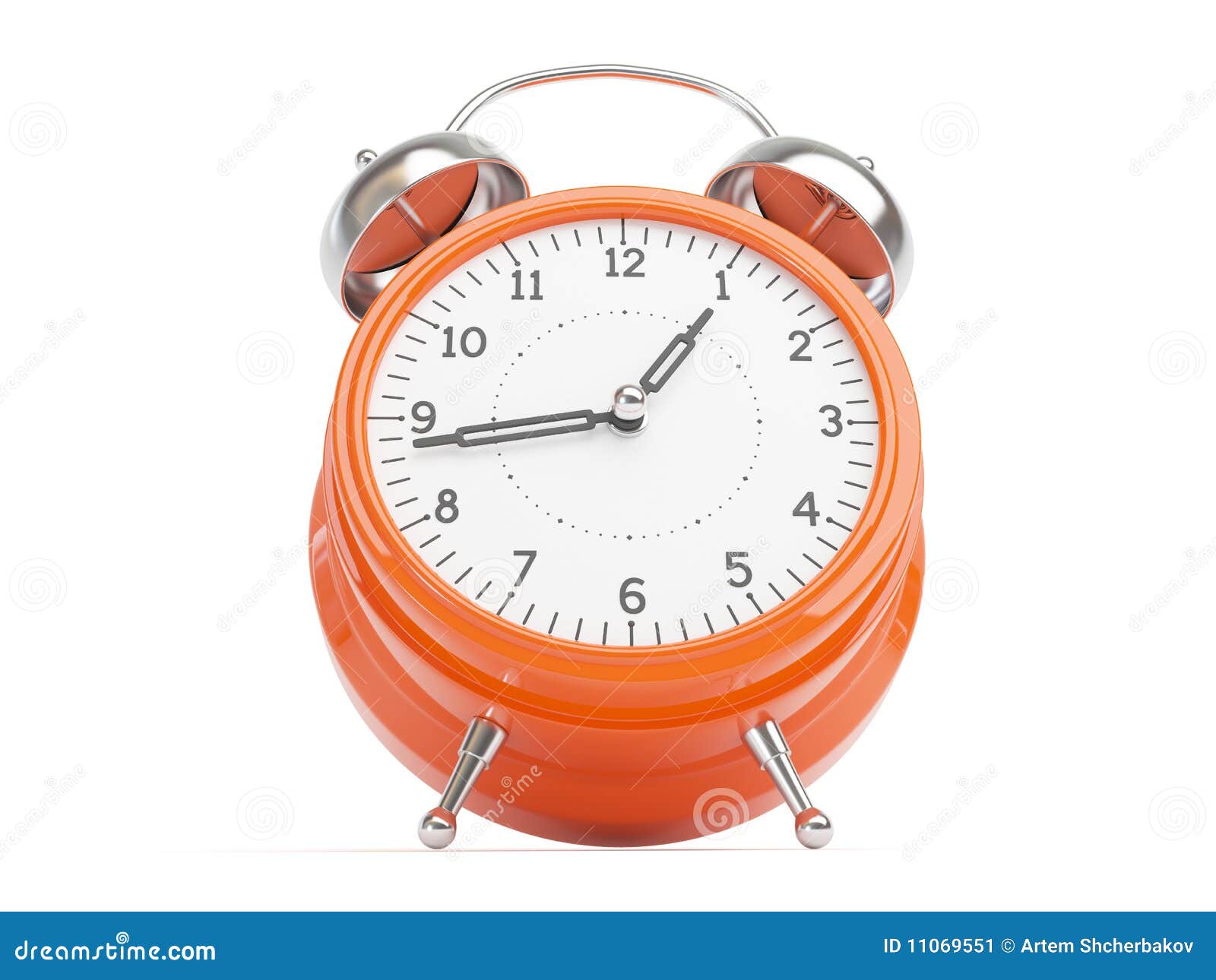 Orange Retro Clock stock illustration. Illustration of cool - 11069551