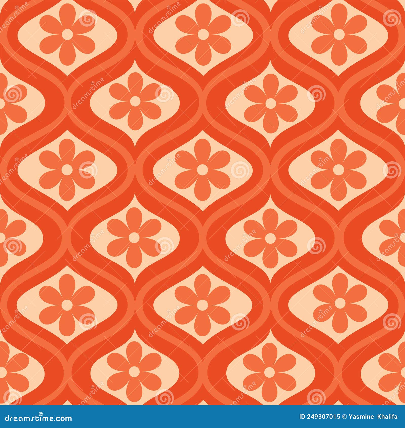 Seamless MCM Mid-Century Modern Retro Squares Turing Maze Pattern Stock ...