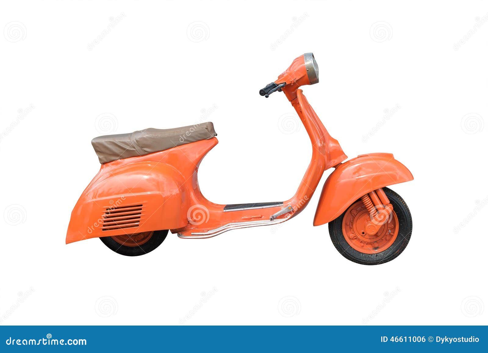 Orange Retro Motorcycle Isolated on White with Clipping Path Stock ...