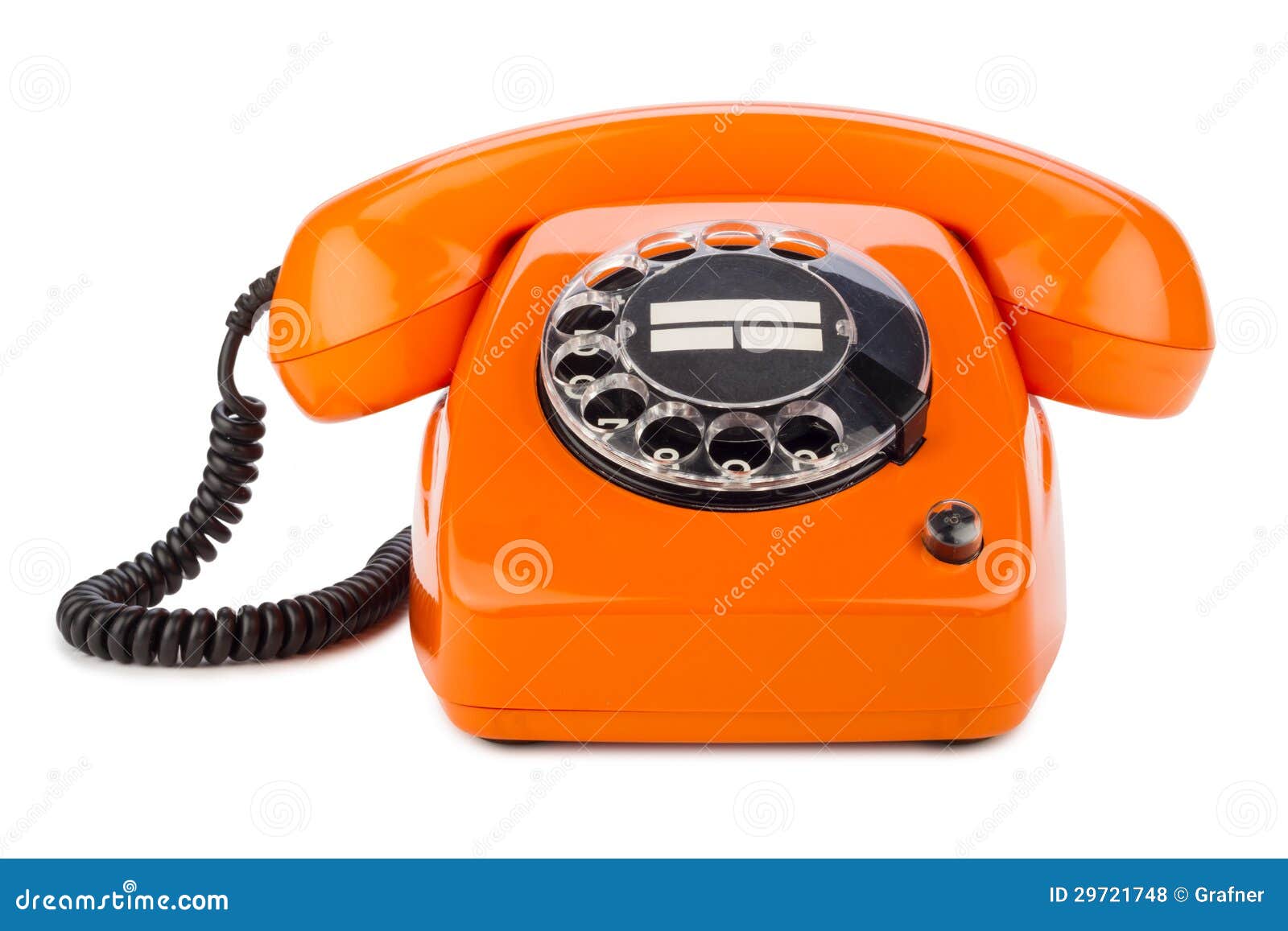 Orange Retro- Telefon stockfoto. Bild von überholt, traditionell - 29721748