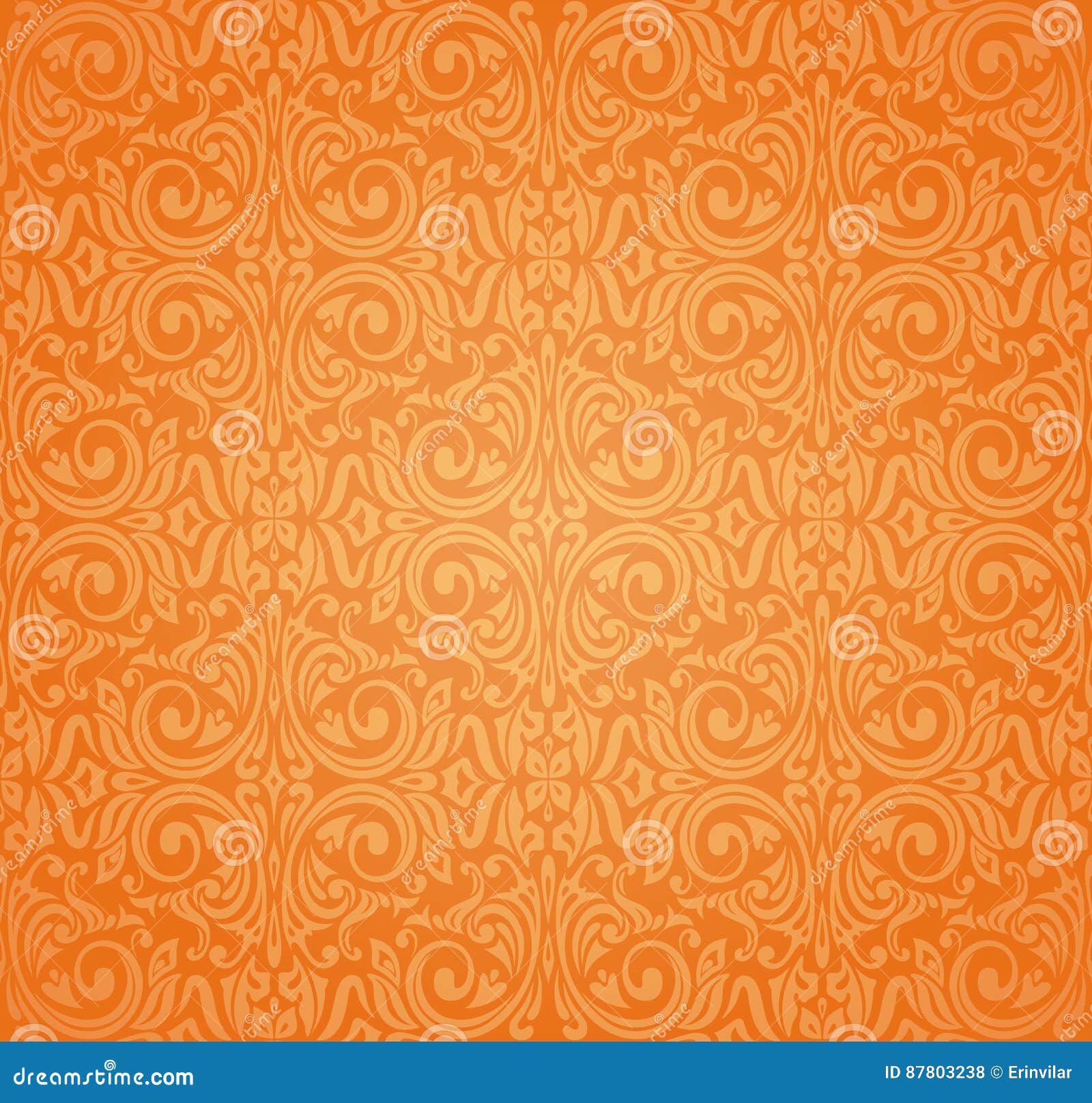 Orange Retro Wallpaper Background with Copy Space Stock Vector ...