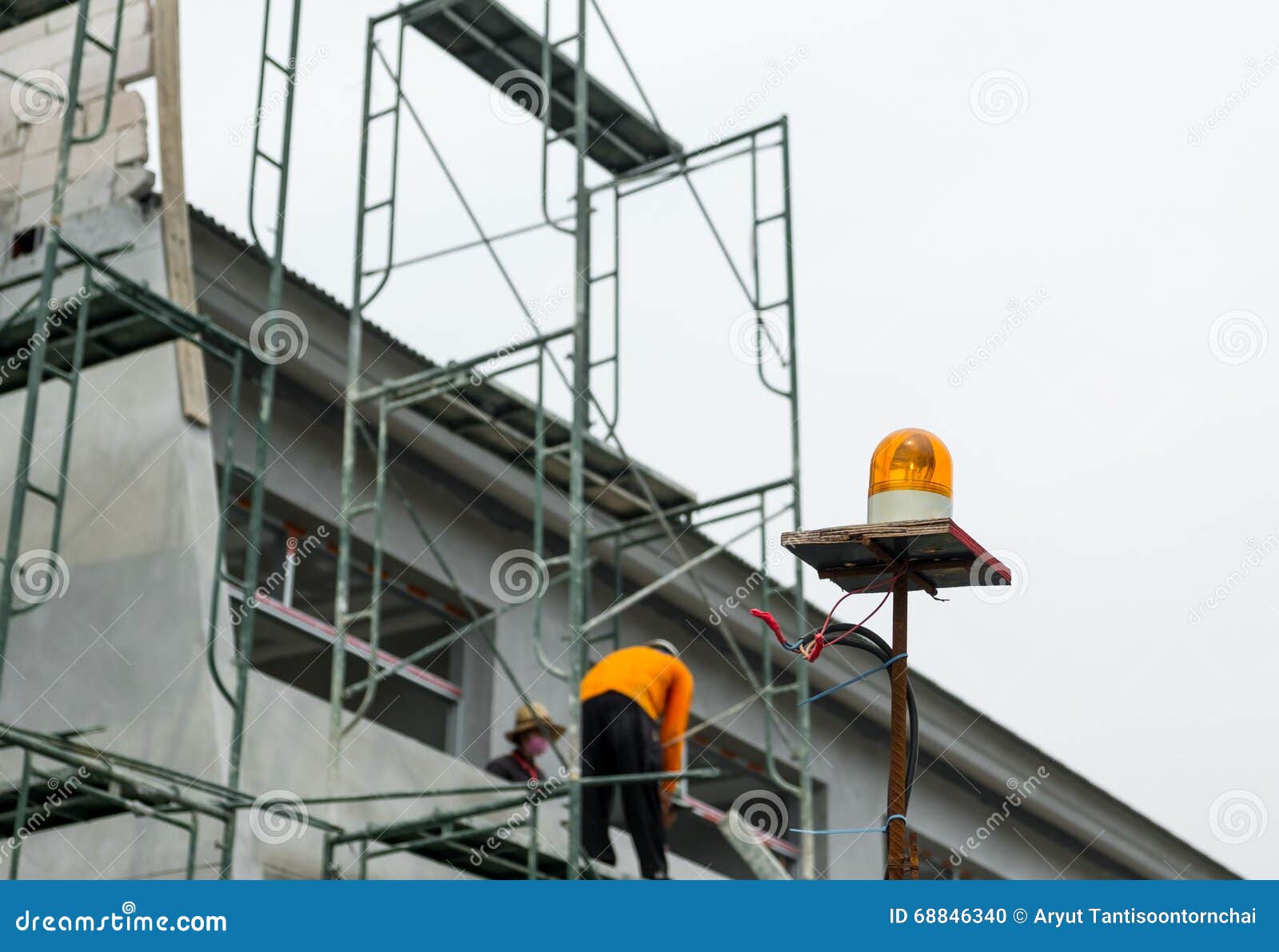 Orange Revolving Warning Light Stock Photo - Image of light ...