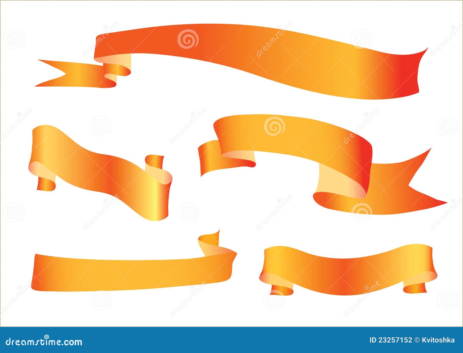 Orange ribbon stock vector. Illustration of ribbon, beauty - 23257152