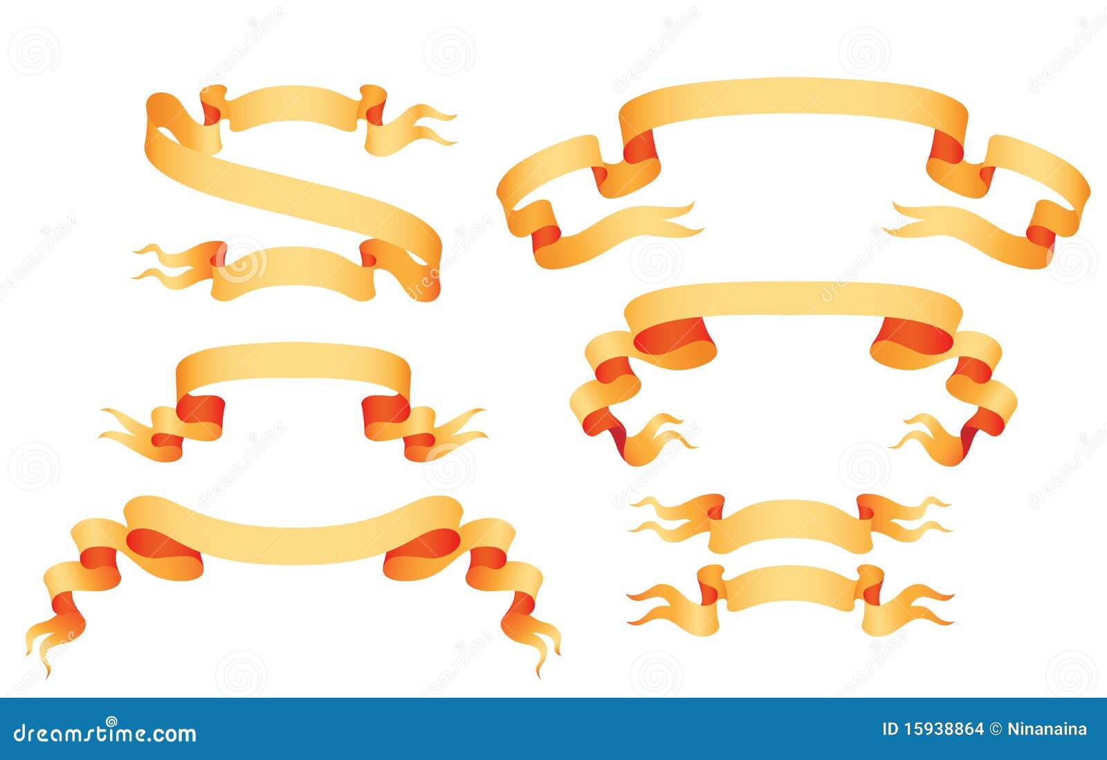 Orange ribbon banner stock vector. Illustration of placard - 15938864