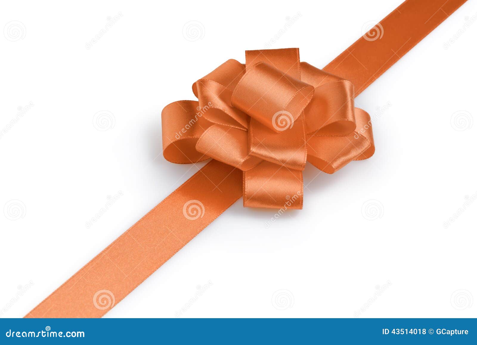 Orange Ribbon Bow Angle Photo Stock Photo - Image of birthday ...