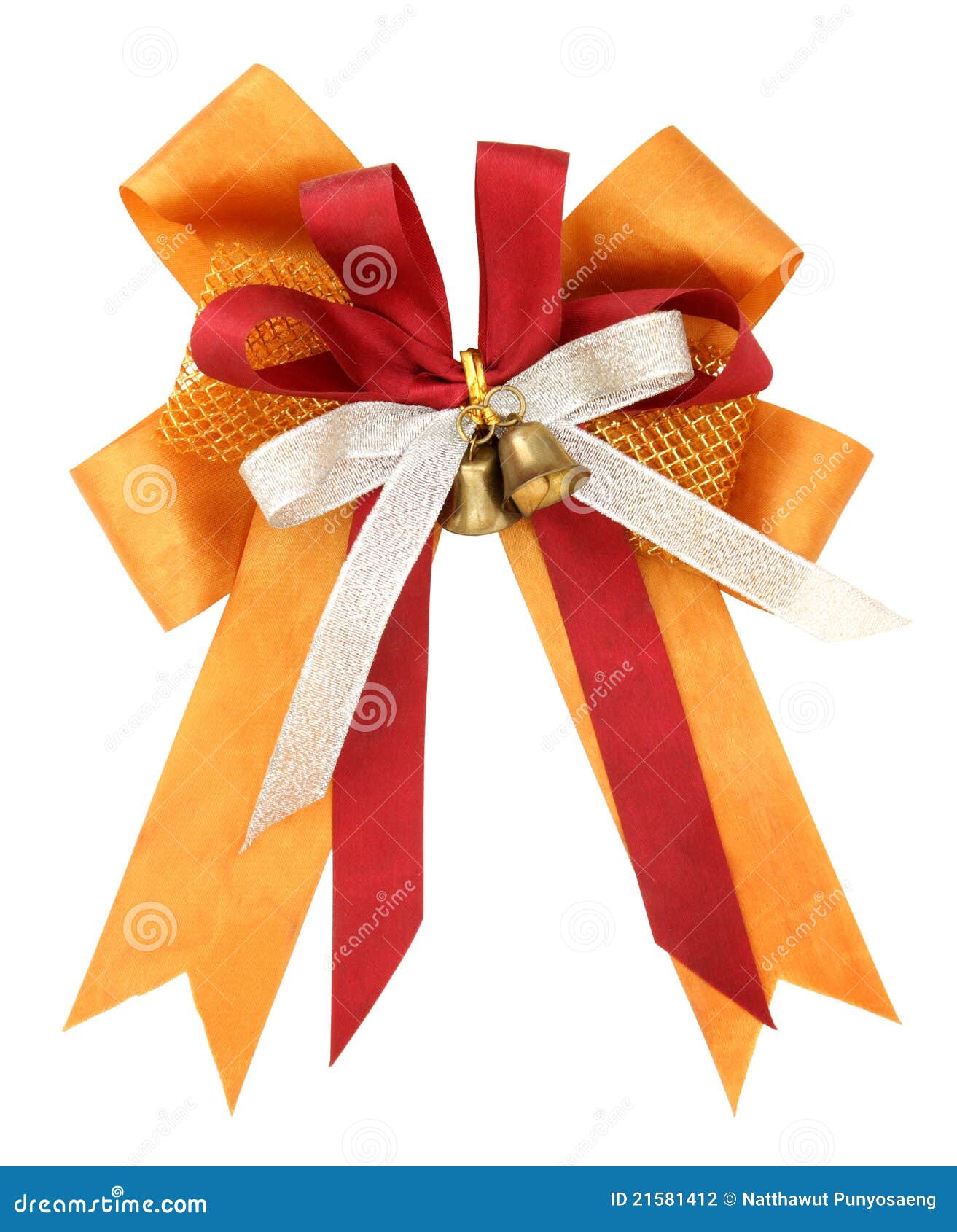 Orange Ribbon and Bow Isolated on White Stock Photo - Image of event ...