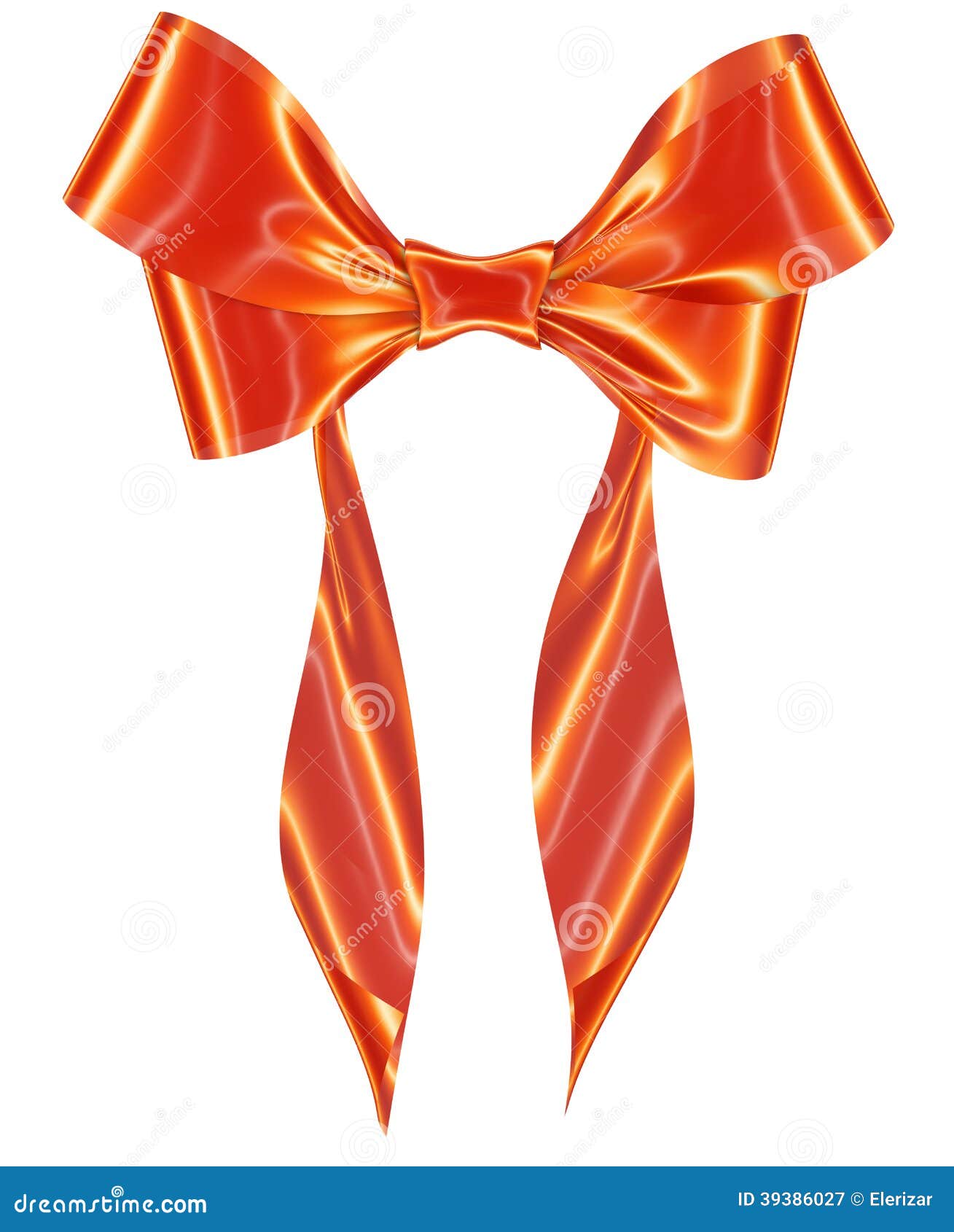 Orange Ribbon Bow on White Background Stock Illustration - Illustration ...