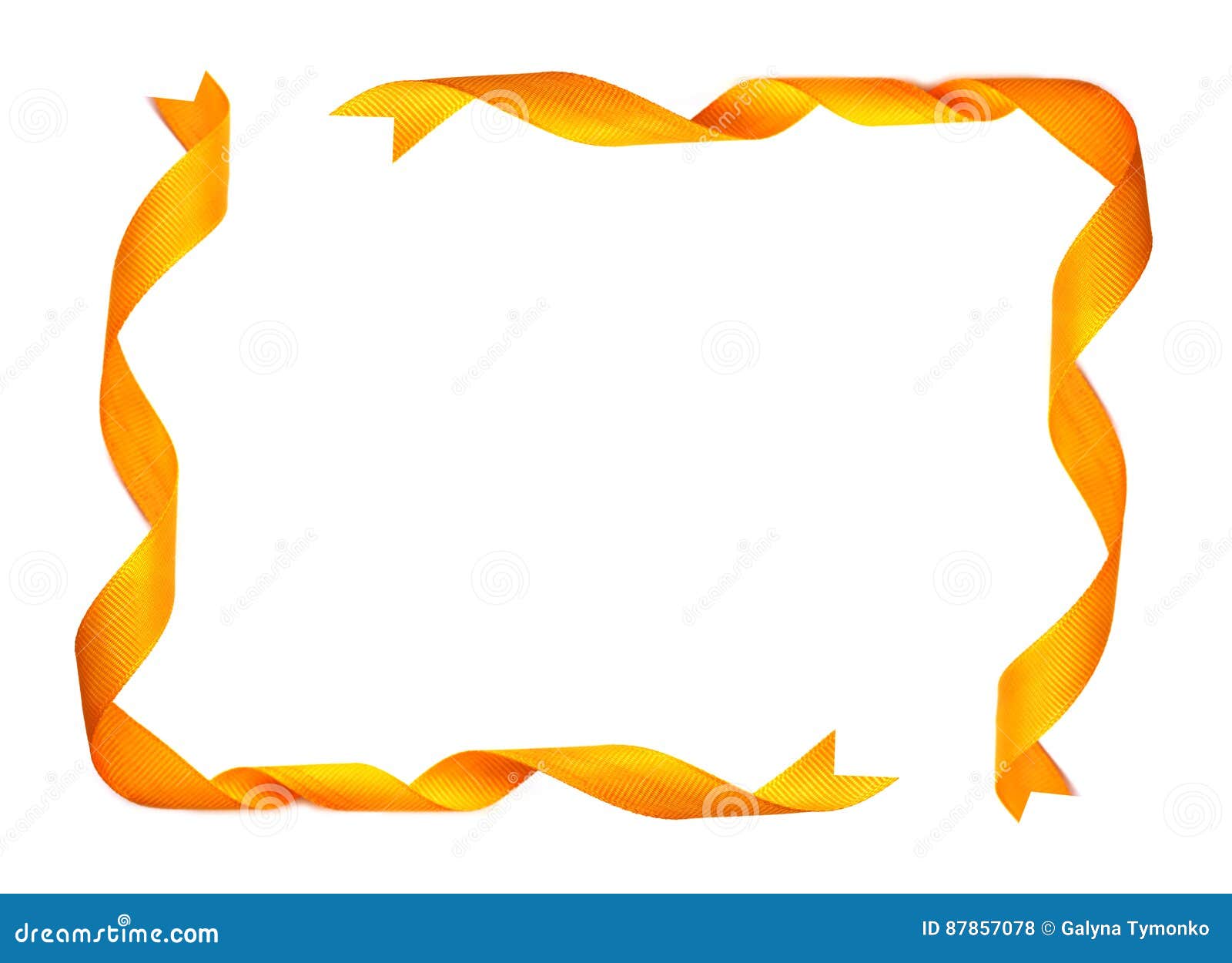 Orange Ribbon Frame on a White Background and Space for Text Stock ...