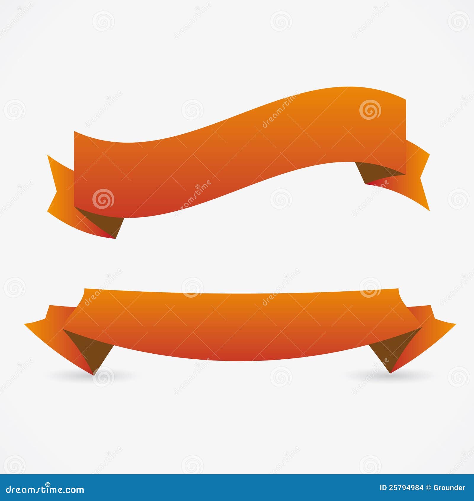 Orange ribbons stock vector. Illustration of scroll, paper - 25794984