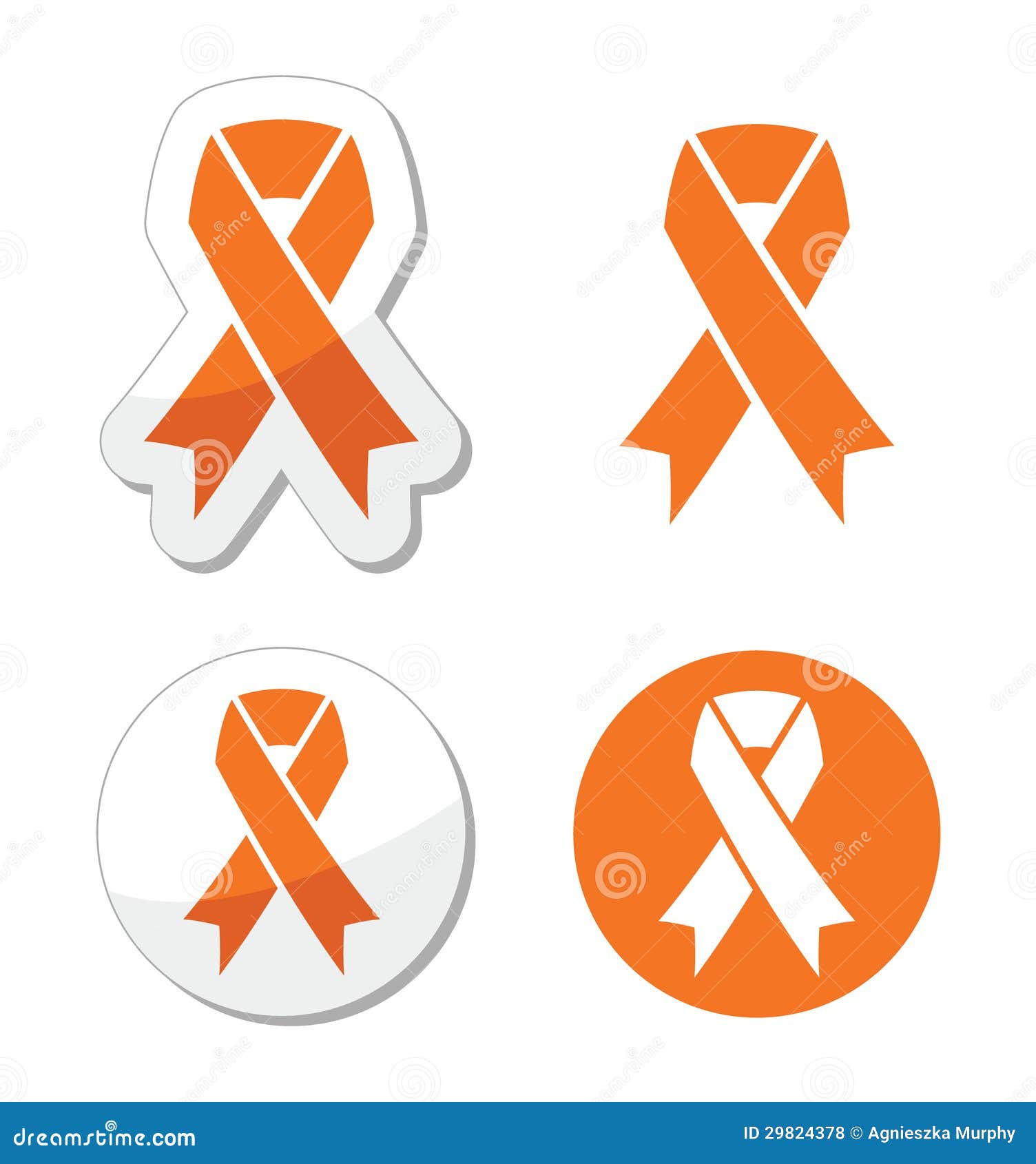 Orange Ribbon - Leukemia, Hunger, Humane Treatment of Animals Sign ...