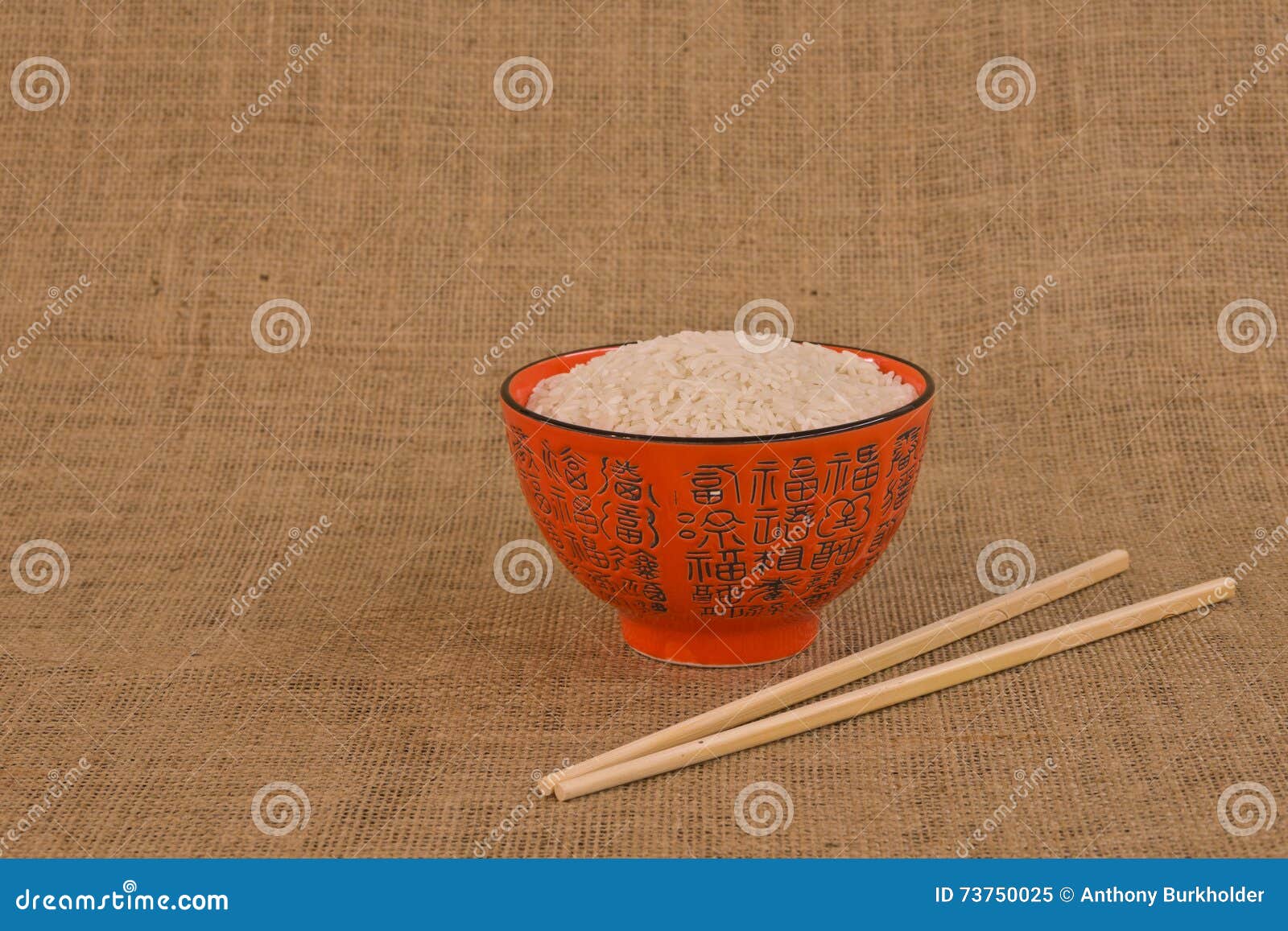 Orange rice bowl stock image. Image of burlap, japan - 73750025