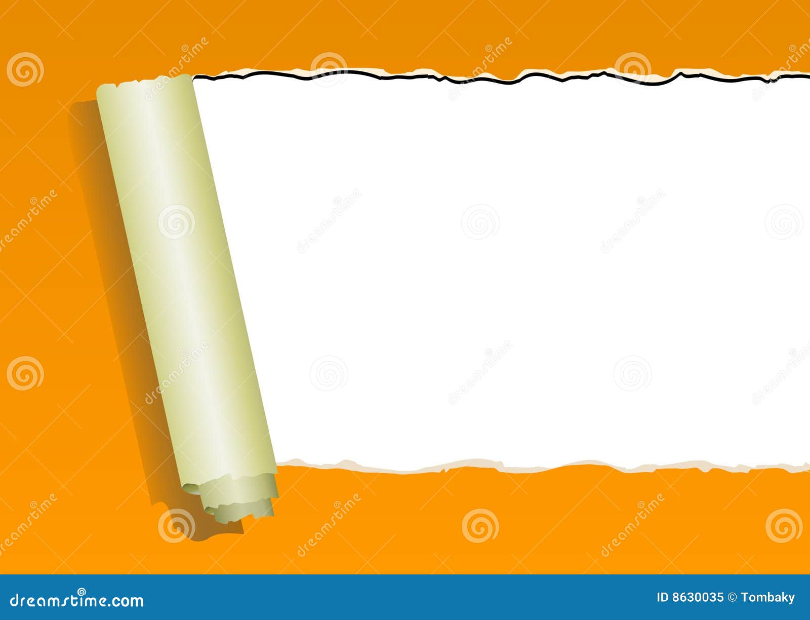Orange Ripped Wall Paper on White Background Stock Vector ...
