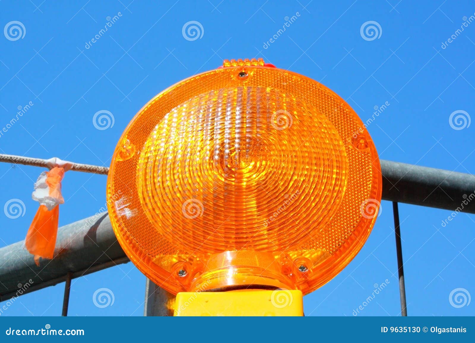 Orange road warning sign stock photo. Image of glass, security - 9635130