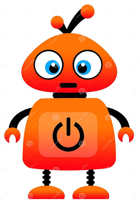 Orange robot stock illustration. Illustration of device - 21682851