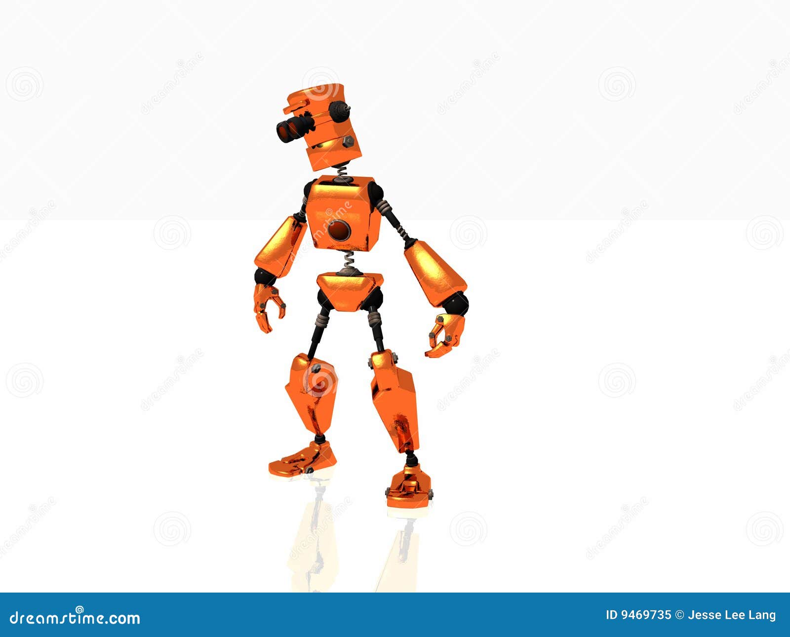 Orange robot stock illustration. Illustration of mechanical - 9469735