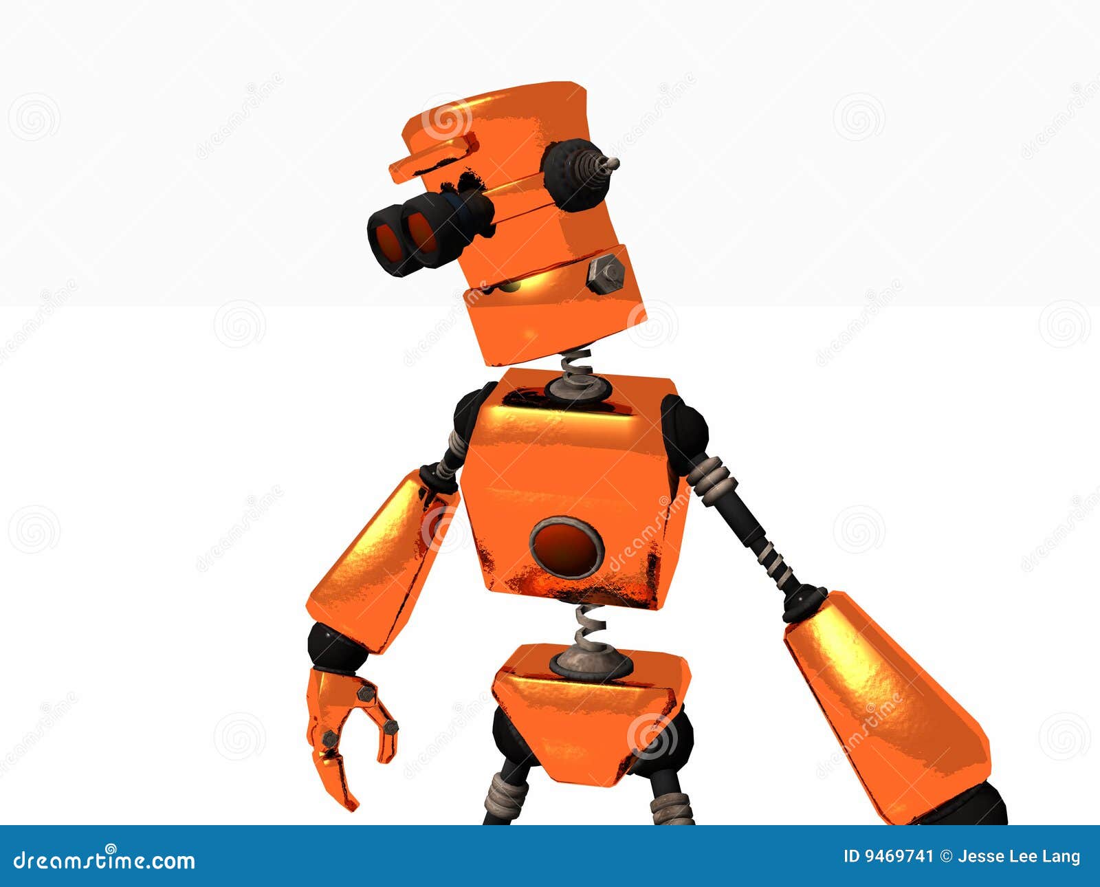 Orange robot stock illustration. Illustration of graphic - 9469741